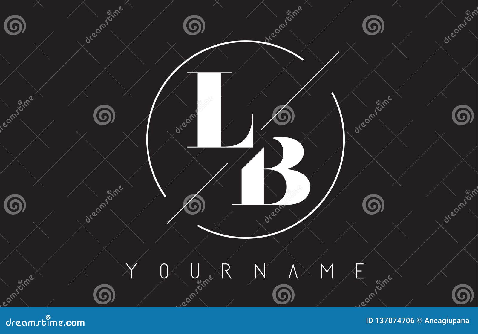 LB Letter Logo with Cutted and Intersected Design Stock Vector ...