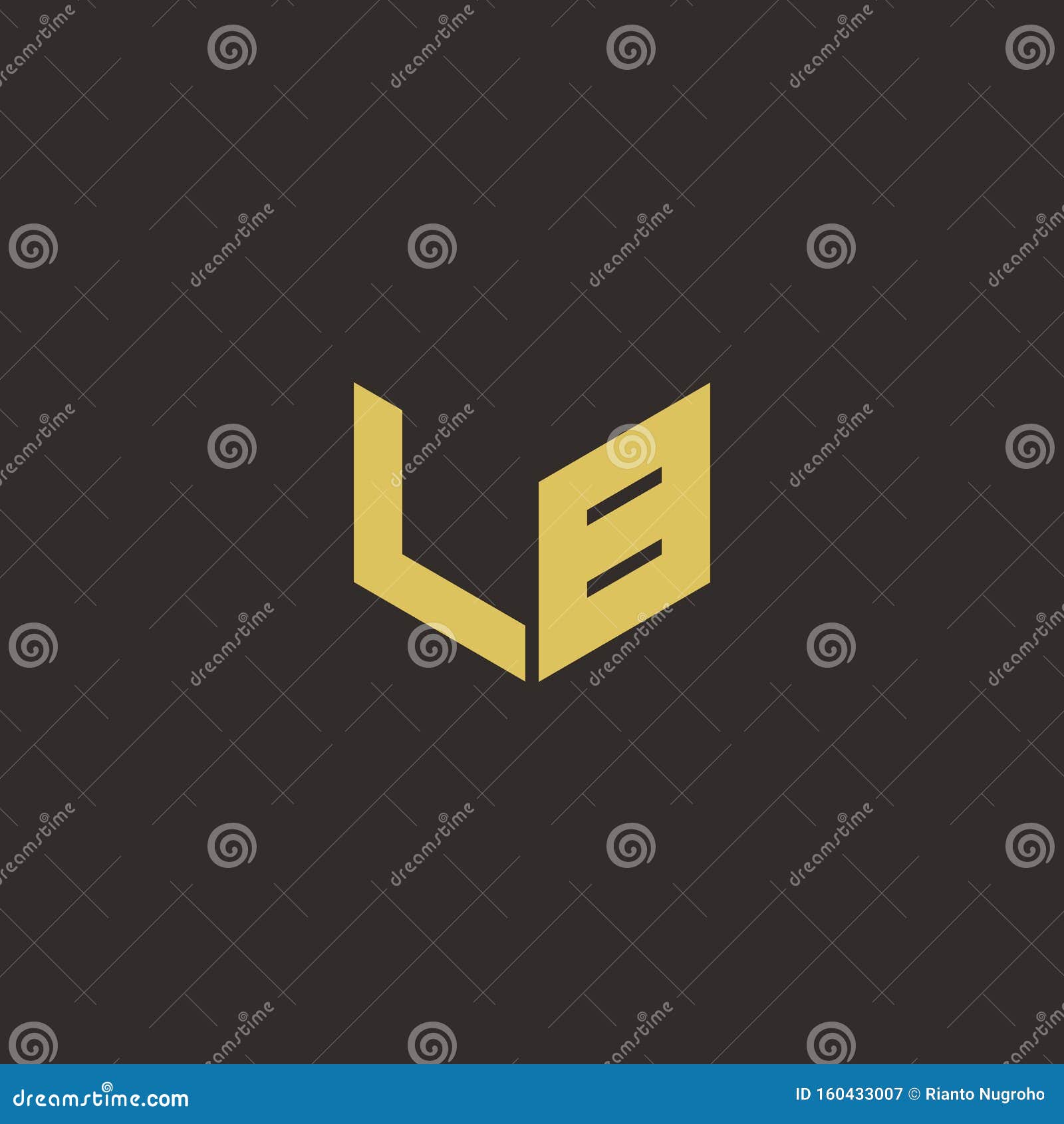 LB Logo Letter Initial Logo Designs Template with Gold and Black ...
