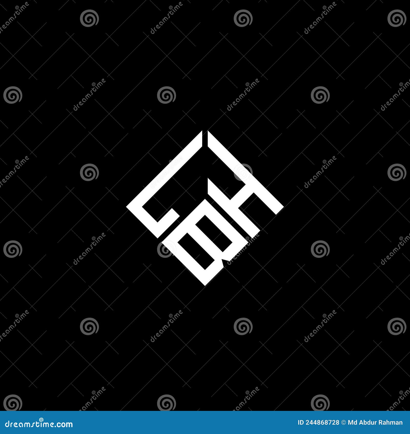 LBH Letter Logo Design on Black Background. LBH Creative Initials ...