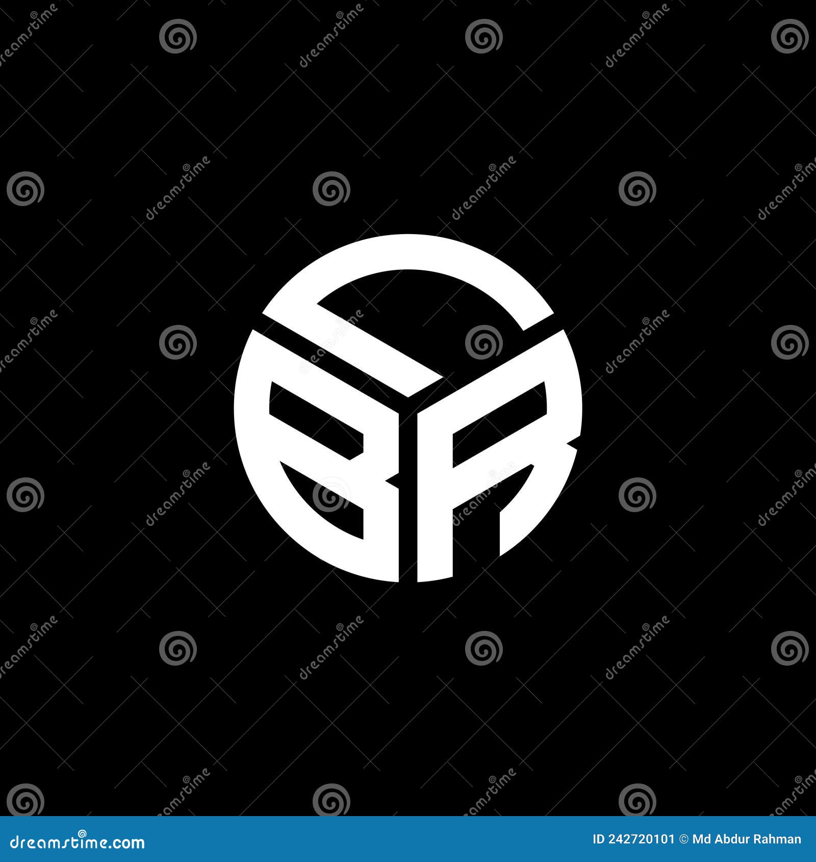 LBR Letter Logo Design on Black Background. LBR Creative Initials ...