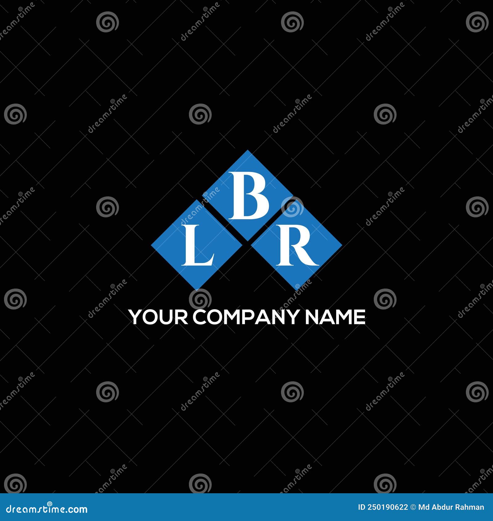 LBR Letter Logo Design on BLACK Background. LBR Creative Initials ...