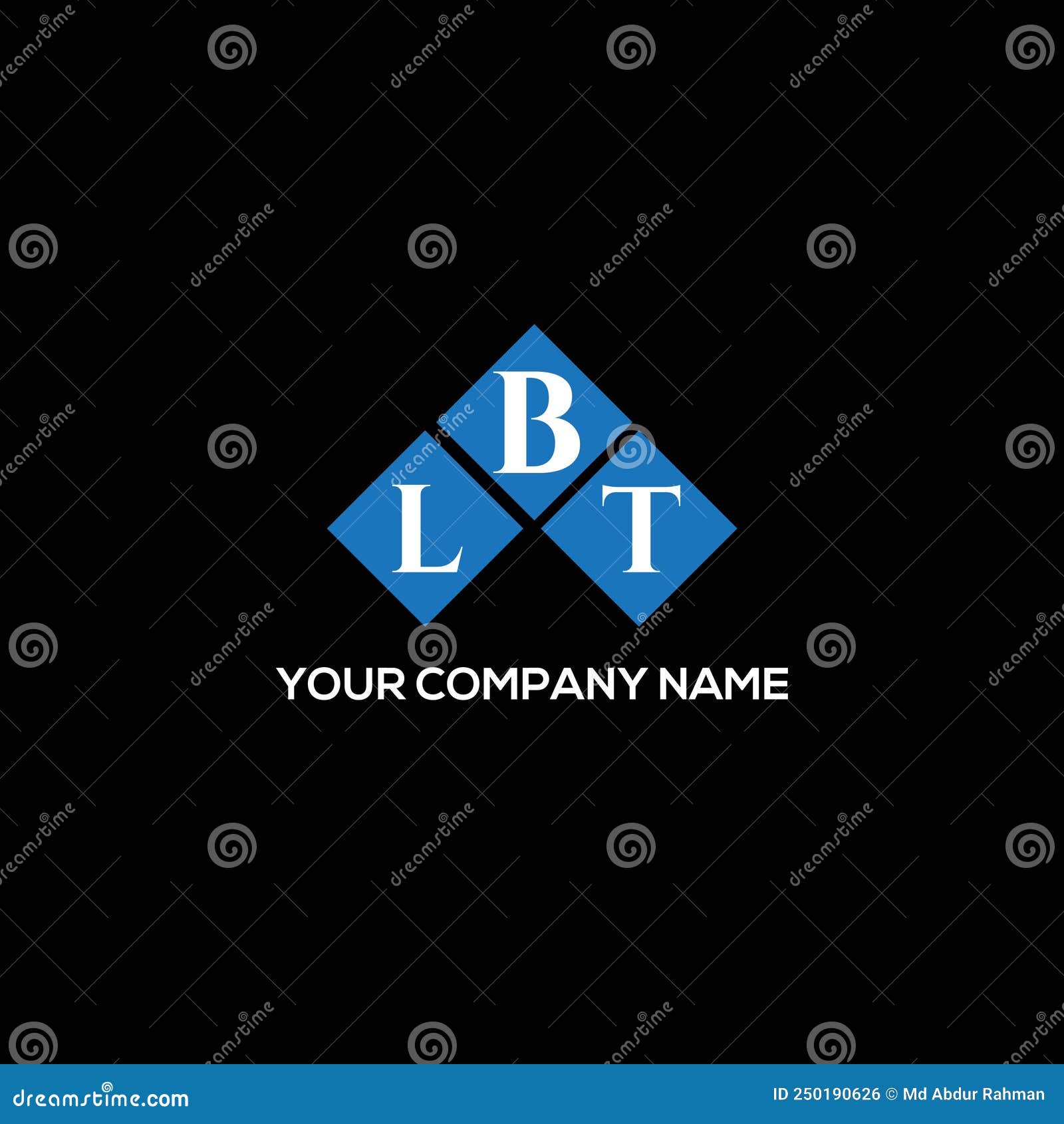 LBT Letter Logo Design on BLACK Background. LBT Creative Initials ...