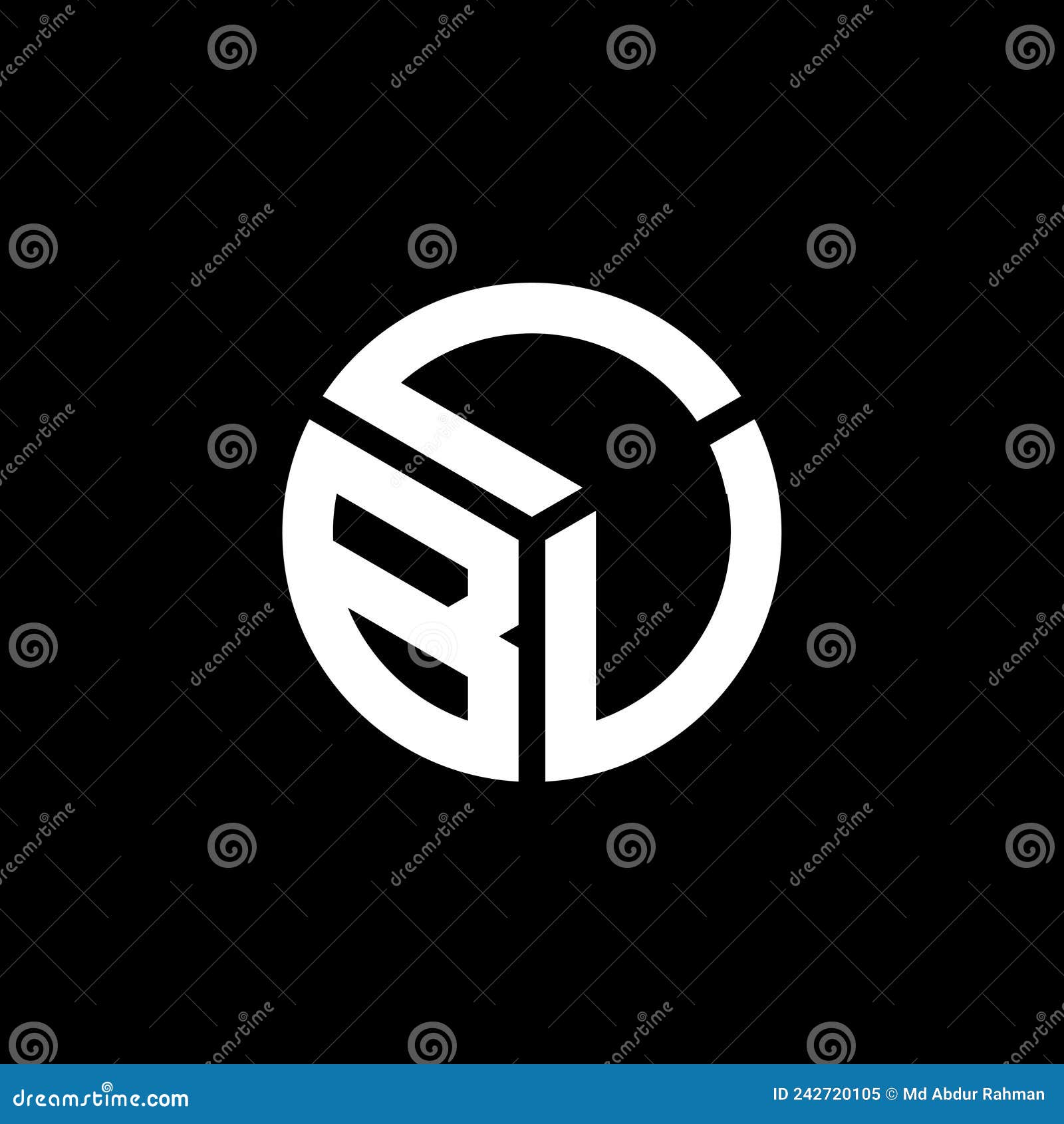 LBU Letter Logo Design on Black Background. LBU Creative Initials ...