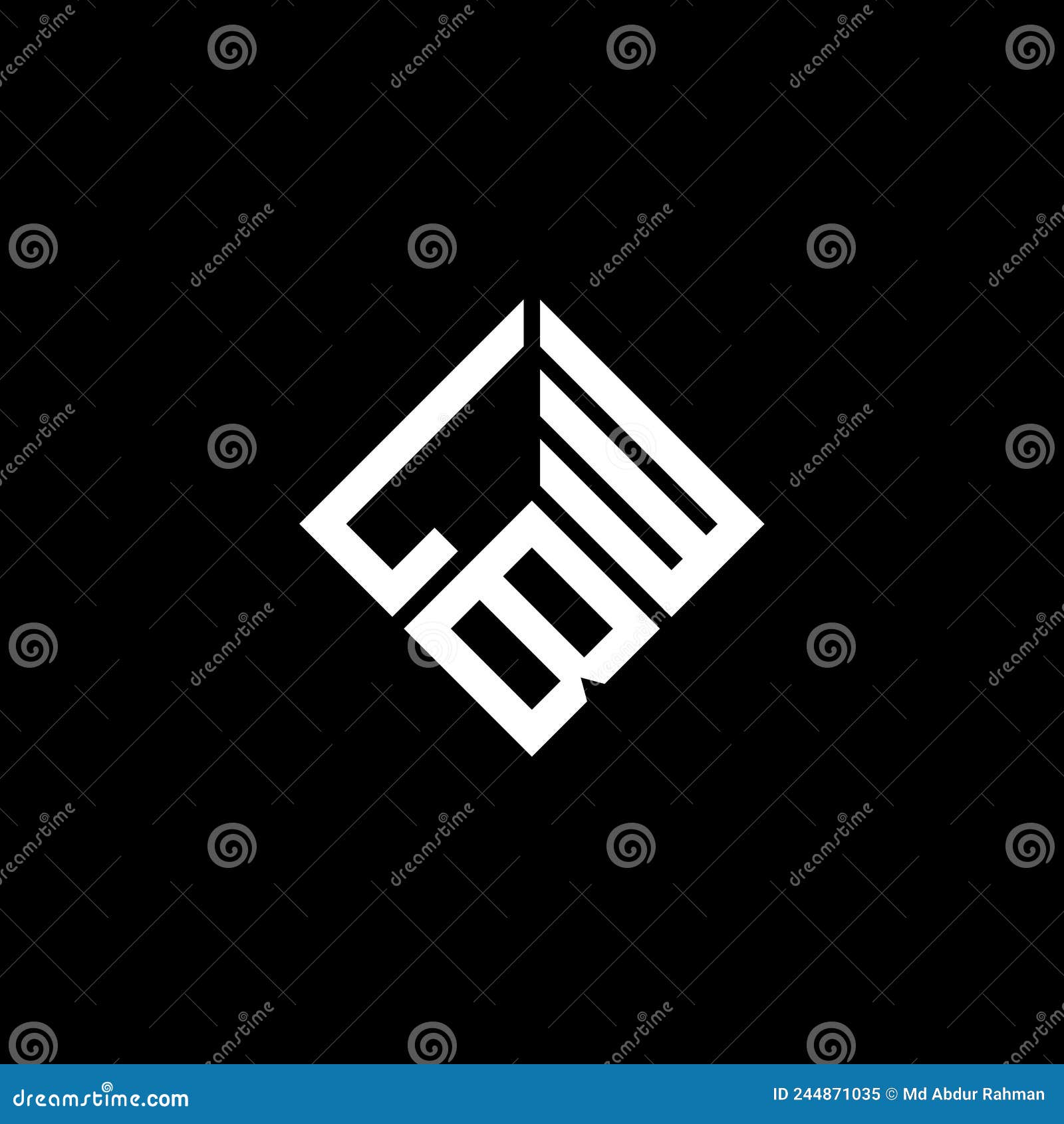 LBW Letter Logo Design On Black Background. LBW Creative Initials ...
