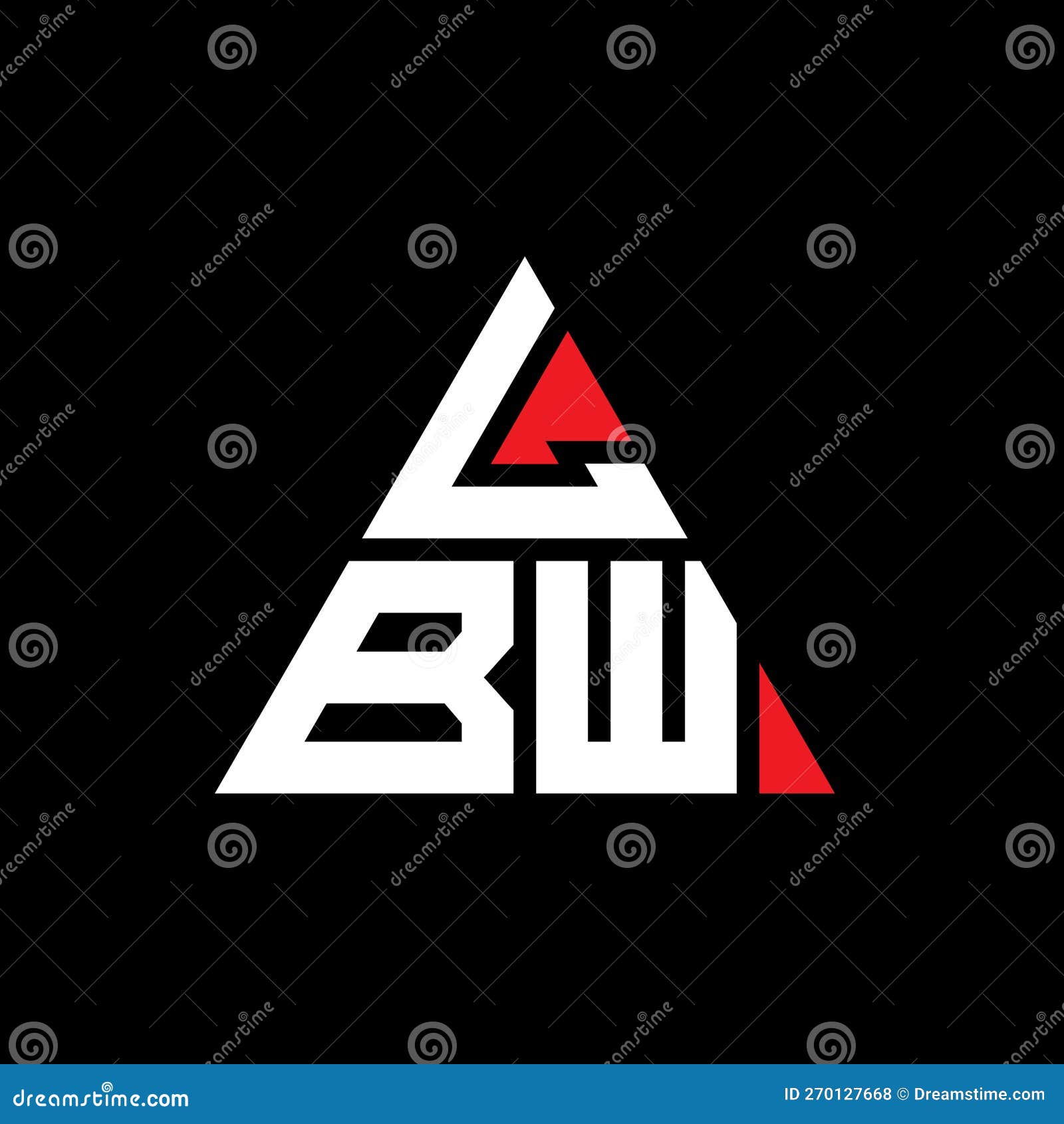 LBW Triangle Letter Logo Design With Triangle Shape. LBW Triangle Logo ...