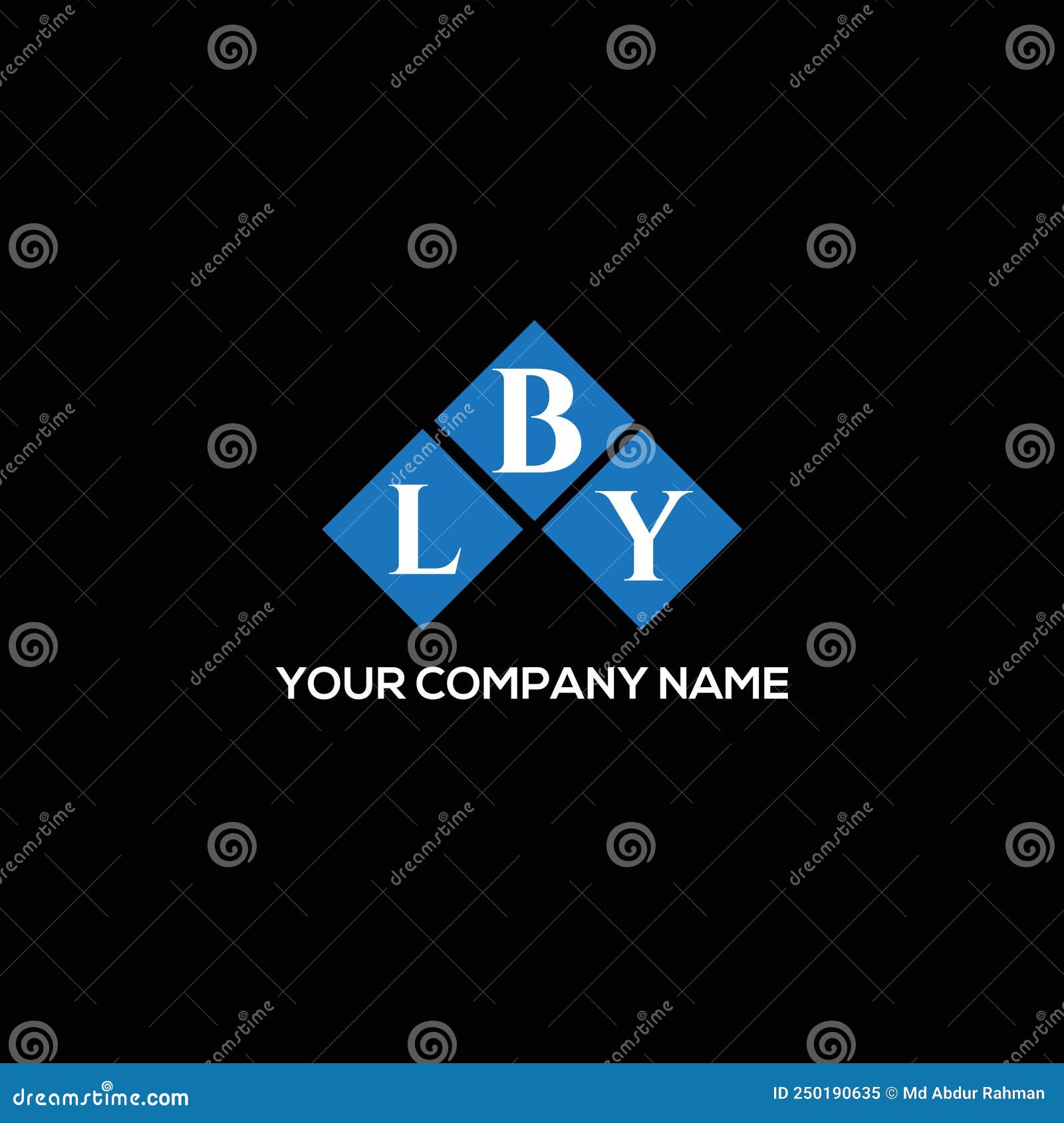 LBY Letter Logo Design on BLACK Background. LBY Creative Initials ...
