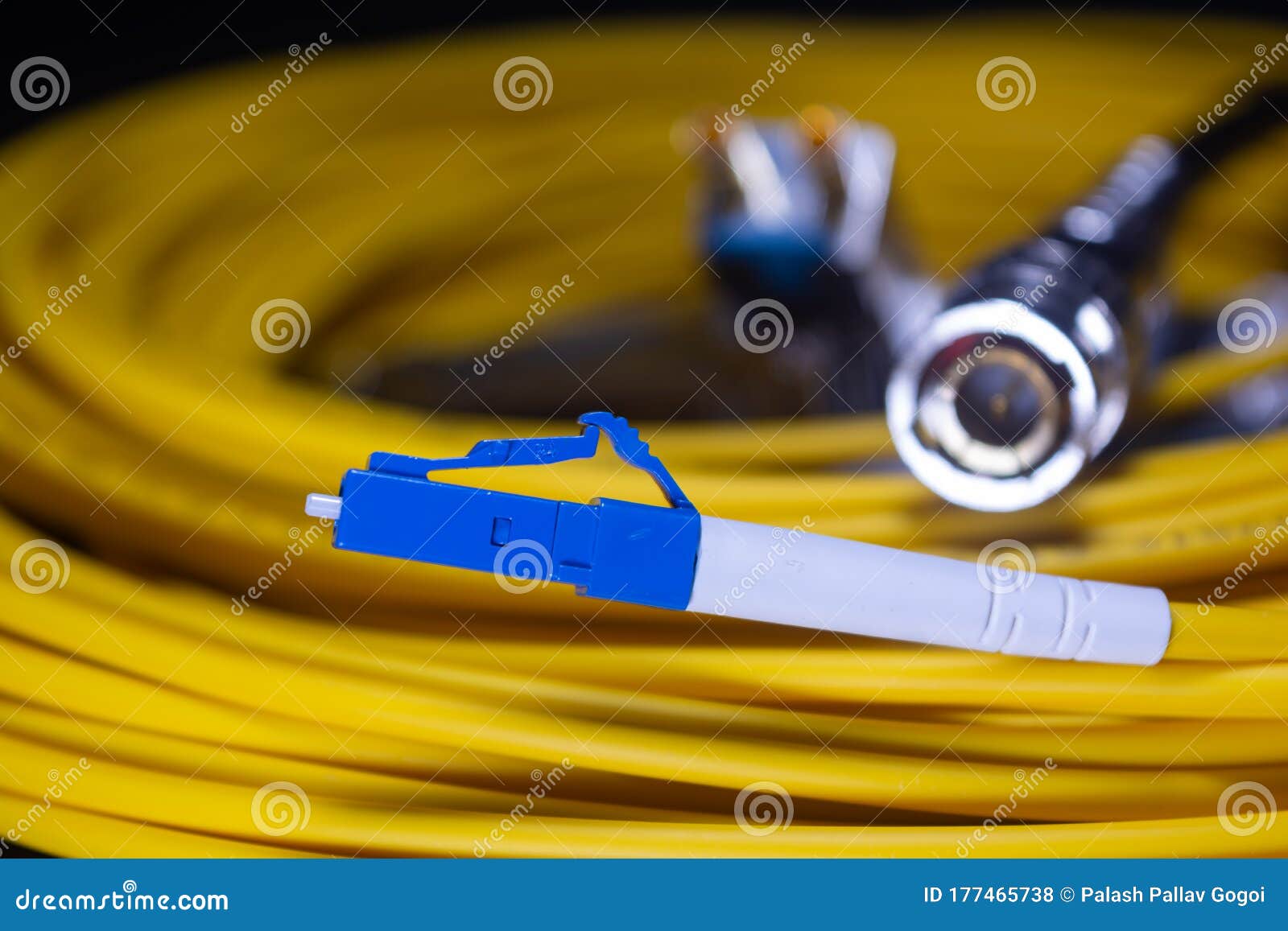 LC CONNECTOR YELLOW OFC PATCH CORD TELE COMMUNICATION Stock Photo ...