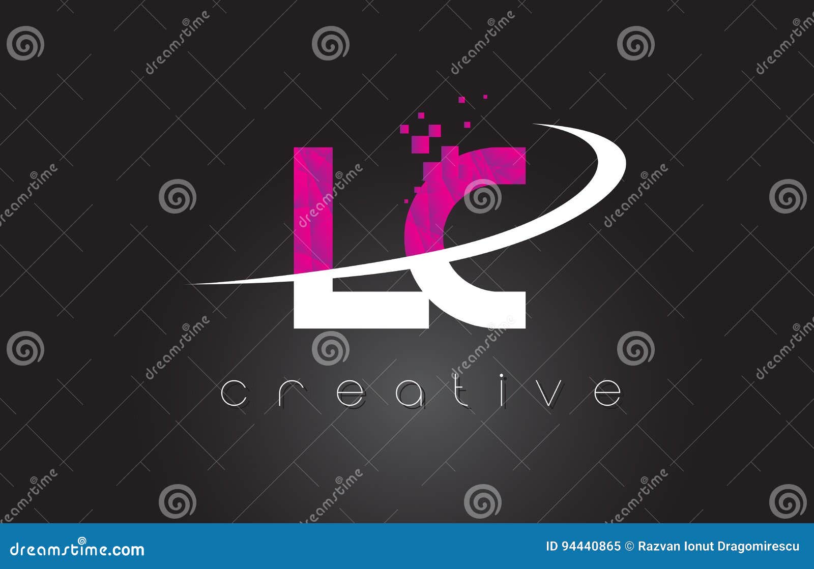 LC L C Creative Letters Design with White Pink Colors Stock Vector ...