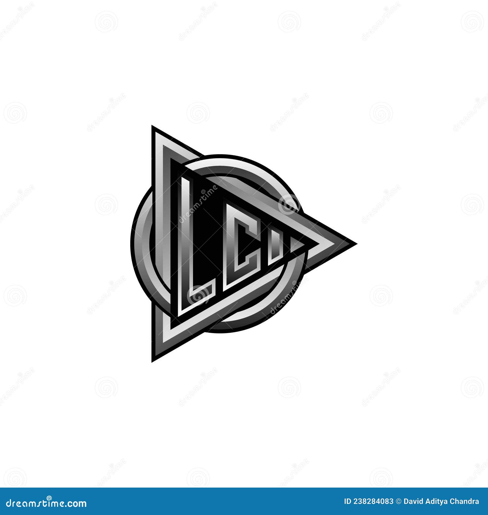 LC Logo Letter Triangle and Circle Rounded Stock Vector - Illustration ...