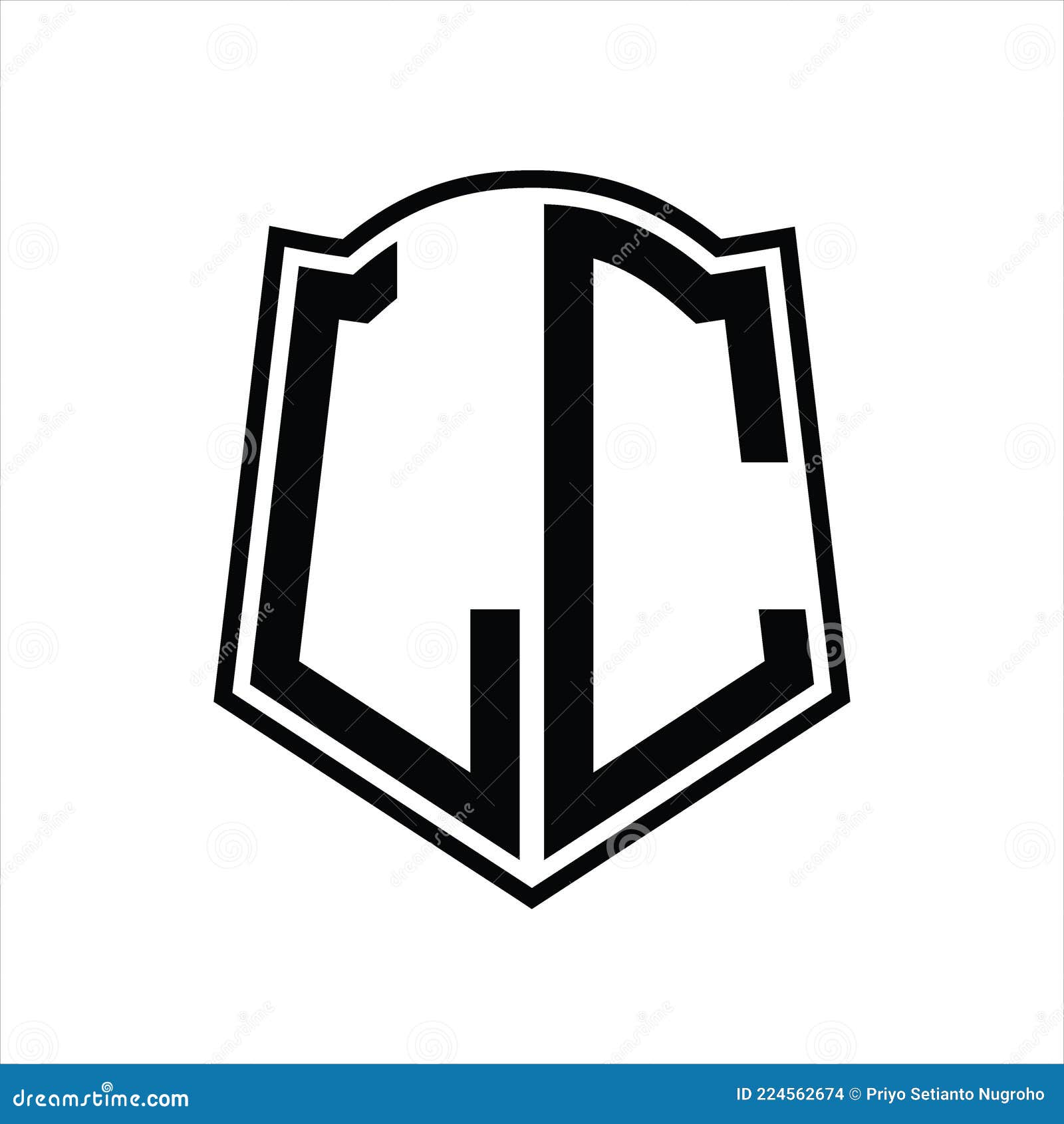 LC Logo Monogram with Shield Shape Outline Design Template Stock Vector ...