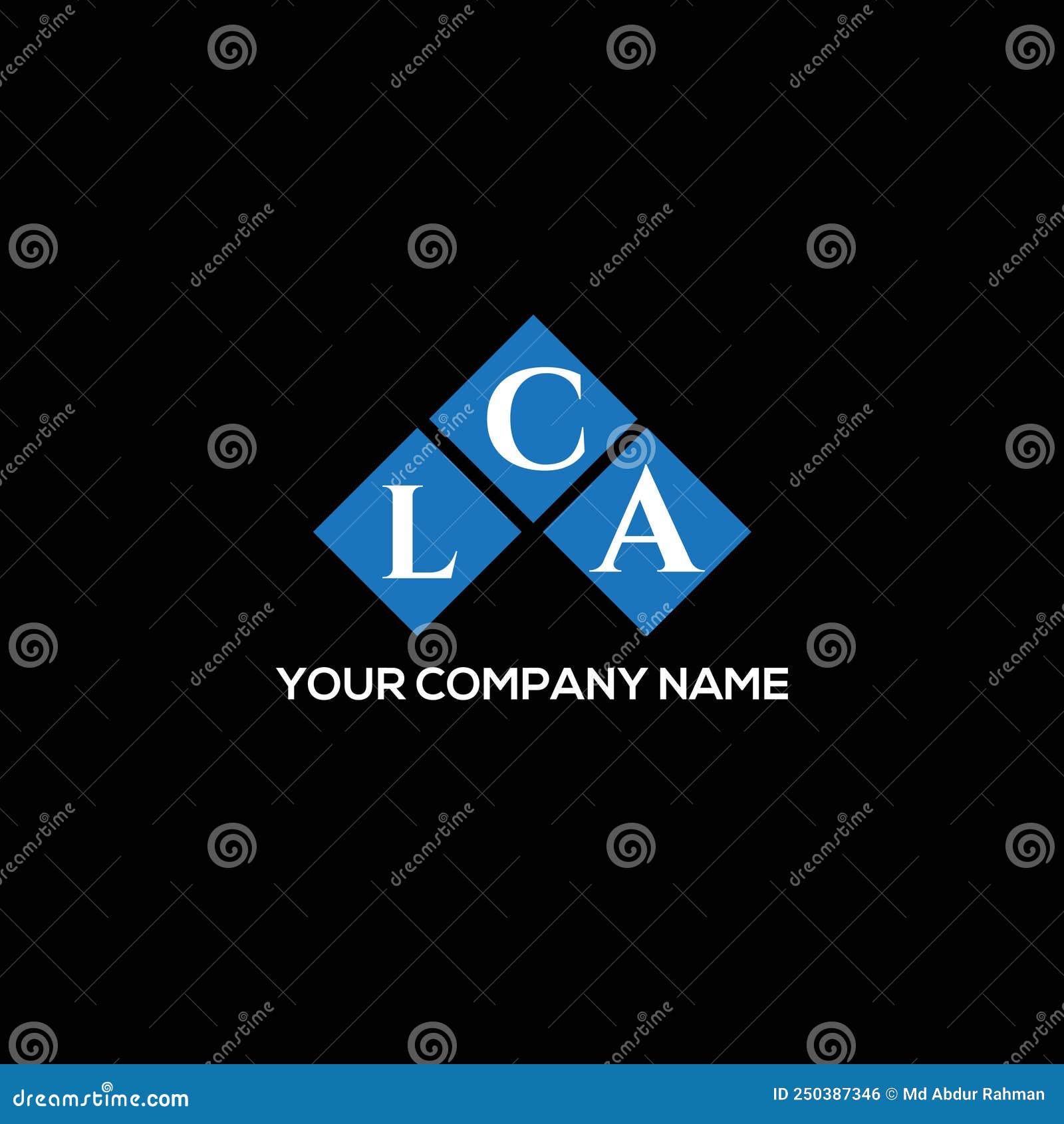LCA Letter Logo Design on BLACK Background. LCA Creative Initials ...