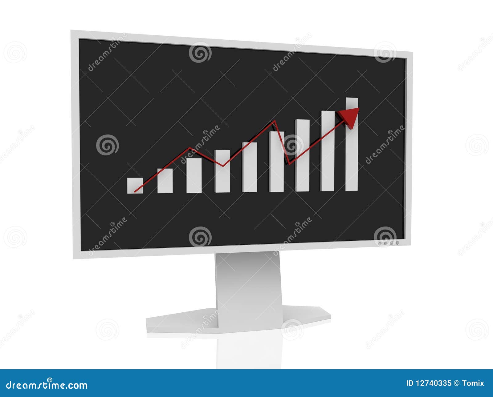 LCD with business graph stock illustration. Illustration of style ...