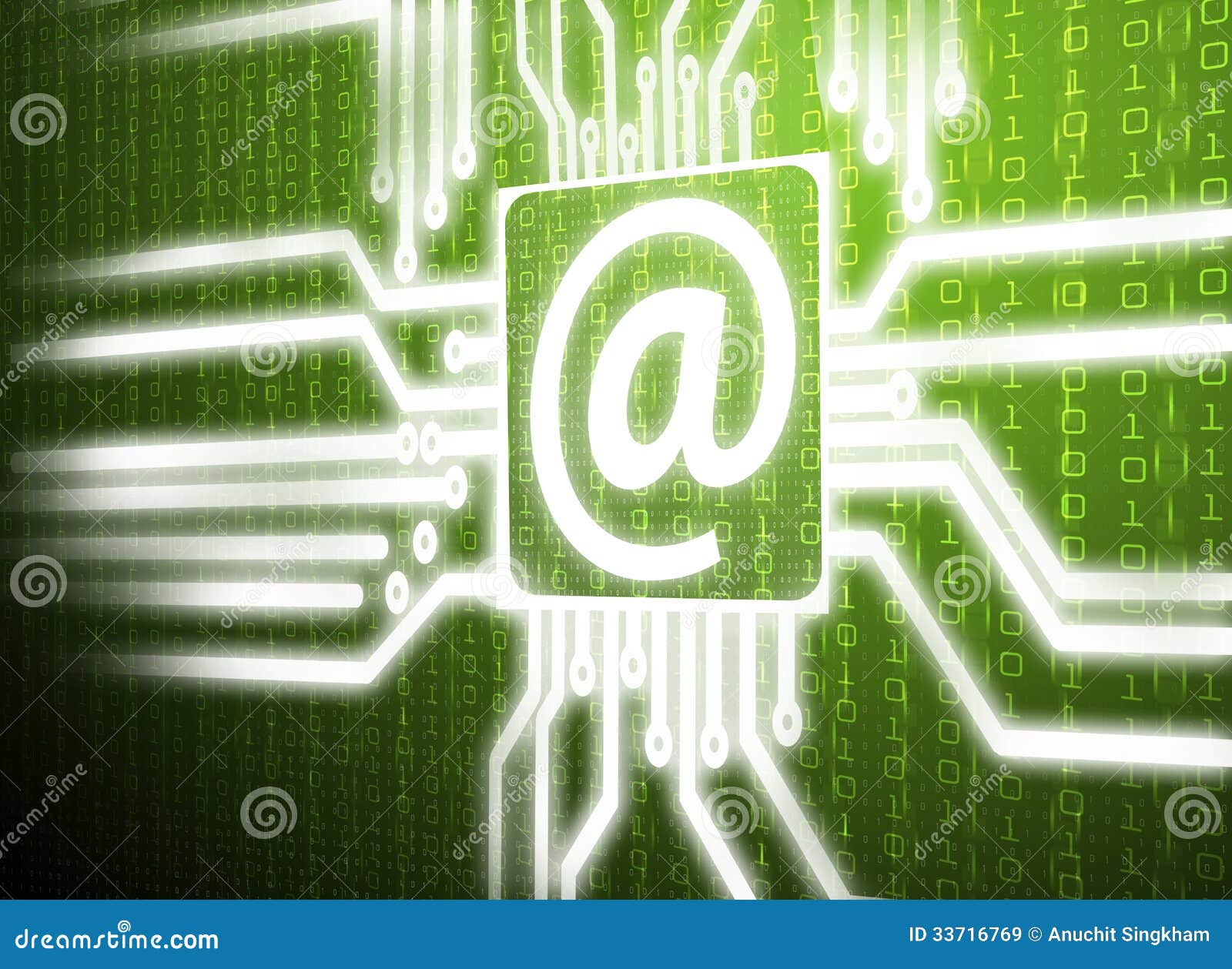 LCD Circuit Email Address on Green Screen Background Stock Illustration ...