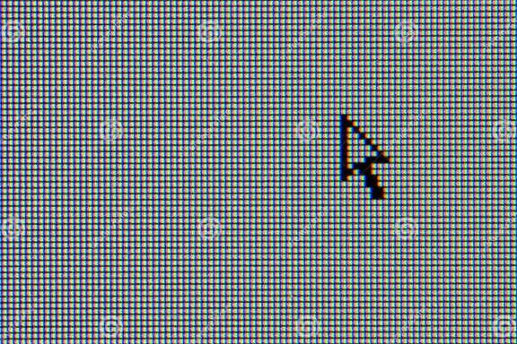 LCD Computer Monitor with Arrow Cursor Stock Photo - Image of close ...