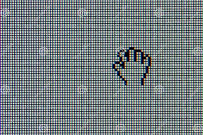 LCD Computer Monitor with Hand Cursor Stock Photo - Image of cursor ...