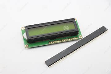LCD Display Module with Header Pins, LCD 16x2 Module Isolated on White ...