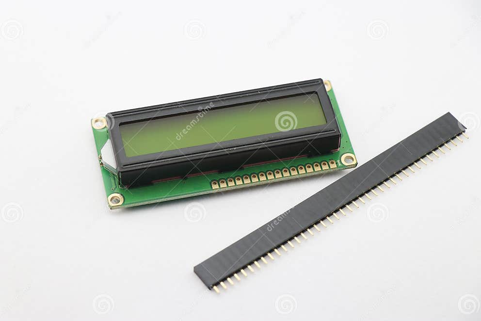 LCD Display Module with Header Pins, LCD 16x2 Module Isolated on White ...