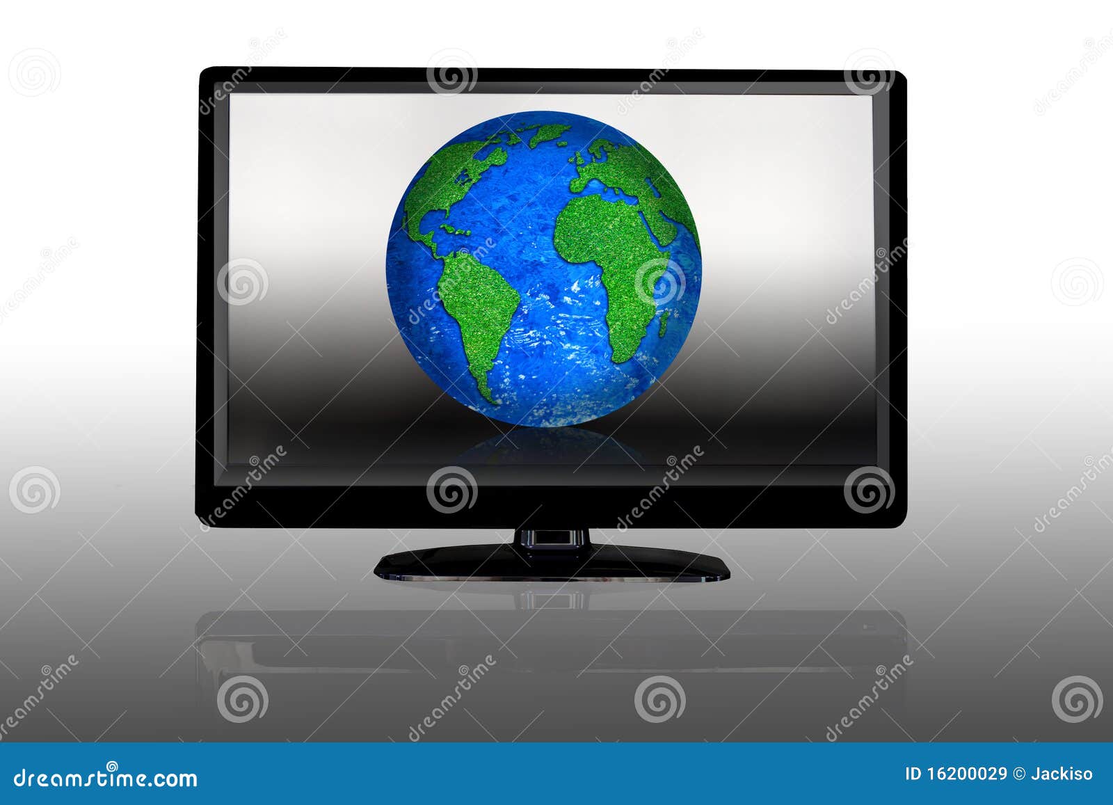 LCD Display Showing the Earth Stock Illustration - Illustration of ...