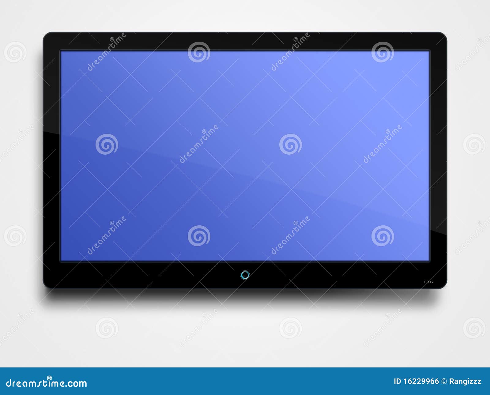 Flat Tv Screen Mockup. Black Television Display On The Transparent Wall ...