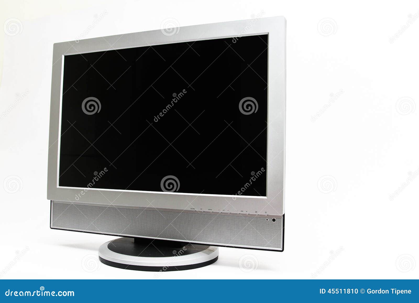 LCD Flatscreen TV Isolated on White Stock Photo - Image of television ...