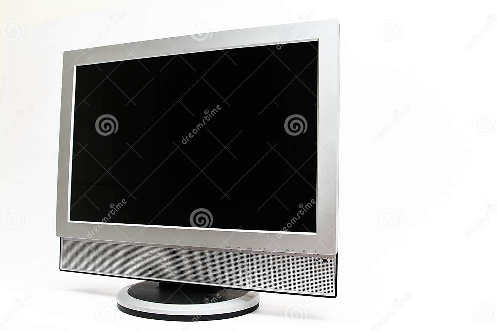 LCD Flatscreen TV Isolated on White Stock Photo - Image of television ...