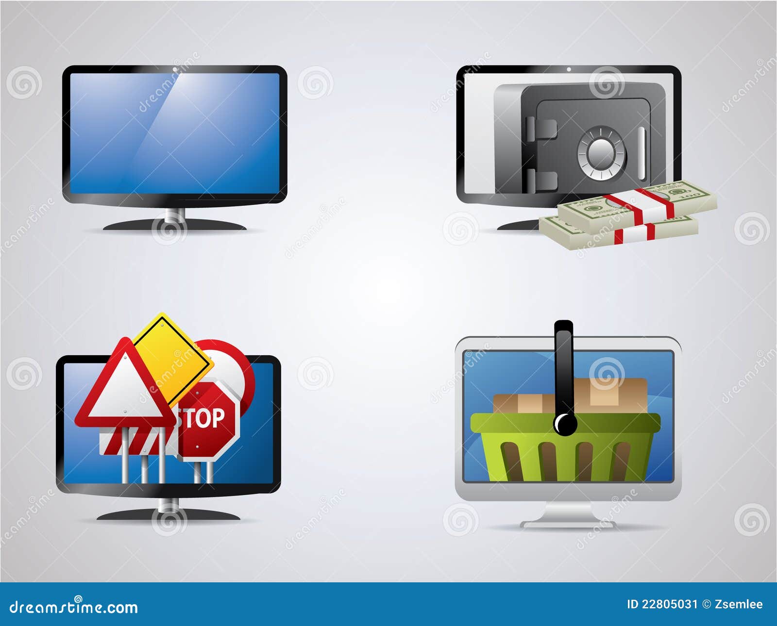 Lcd icon set stock vector. Illustration of blue, icon - 22805031