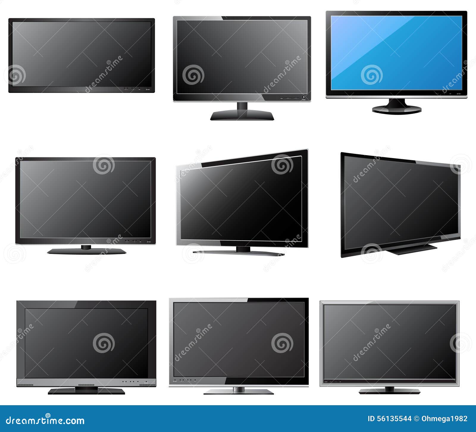 LCD and LED TV Vector Illustration, EPS 10. Stock Vector - Illustration ...