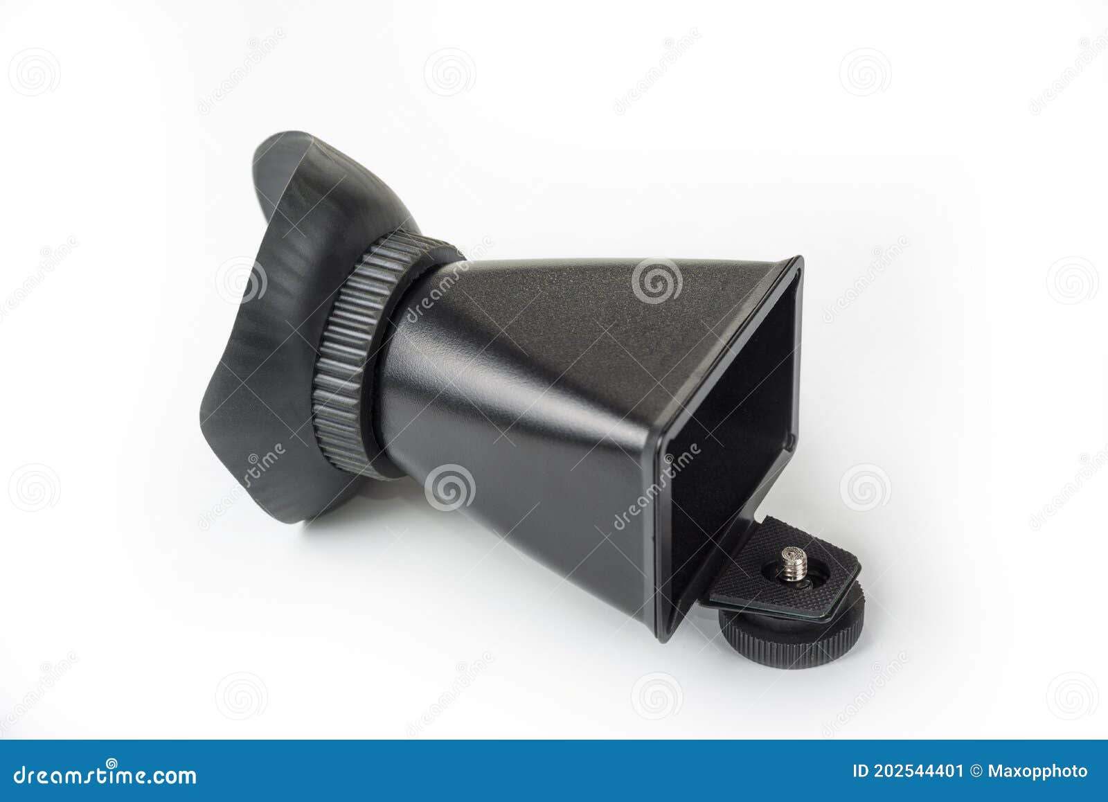 LCD Magnifier View Finder for DSLR Cameras on a White Stock Image ...
