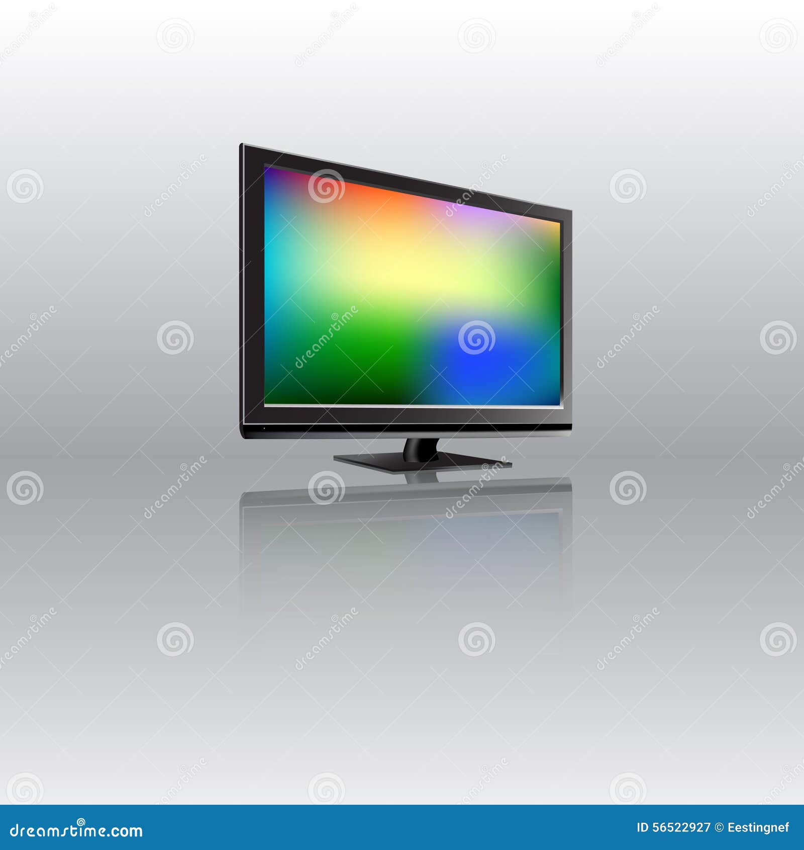 Lcd Monitor with Abstract Background on the Screen. Vector Illustration ...
