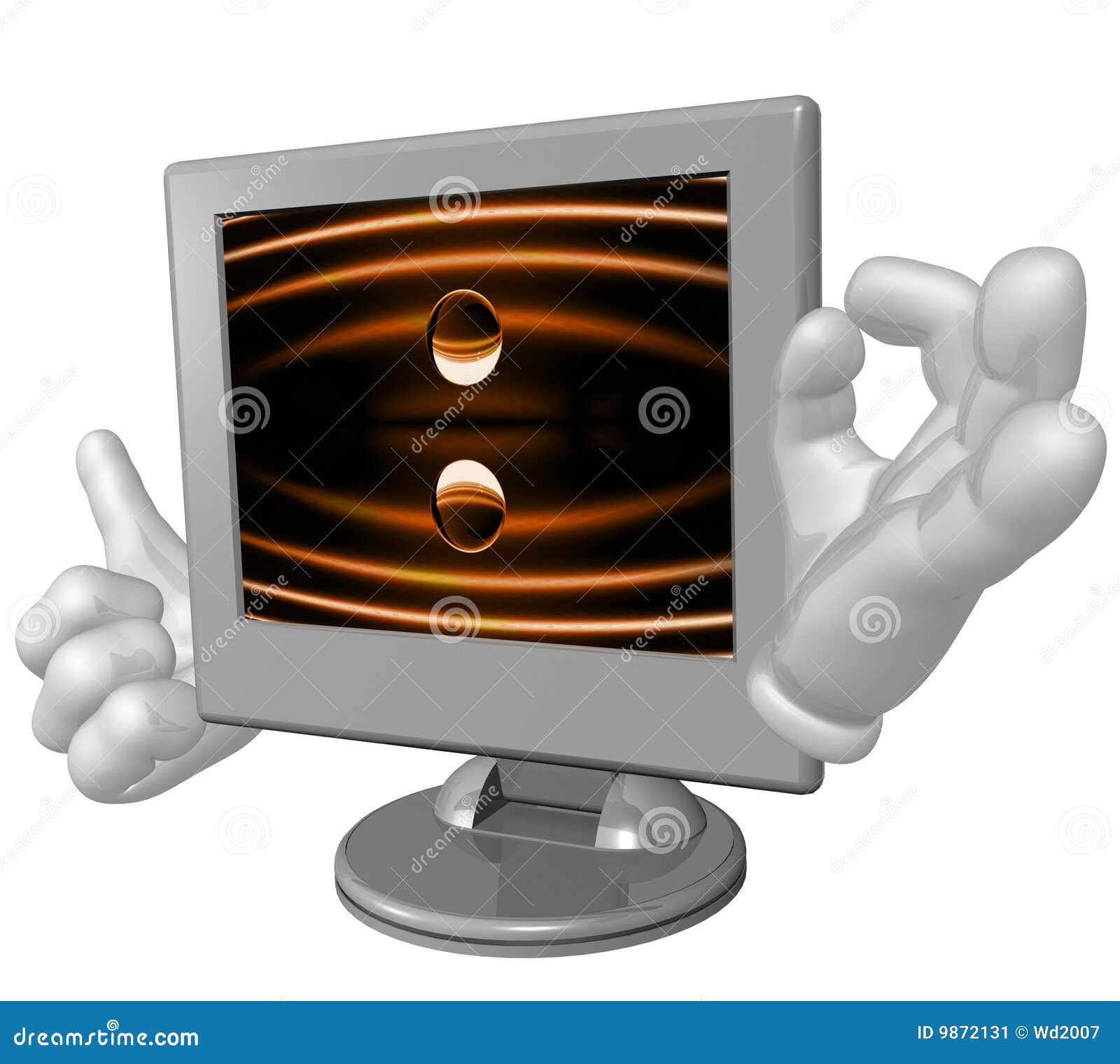Lcd Monitor Character Figure Stock Illustration - Illustration of ...
