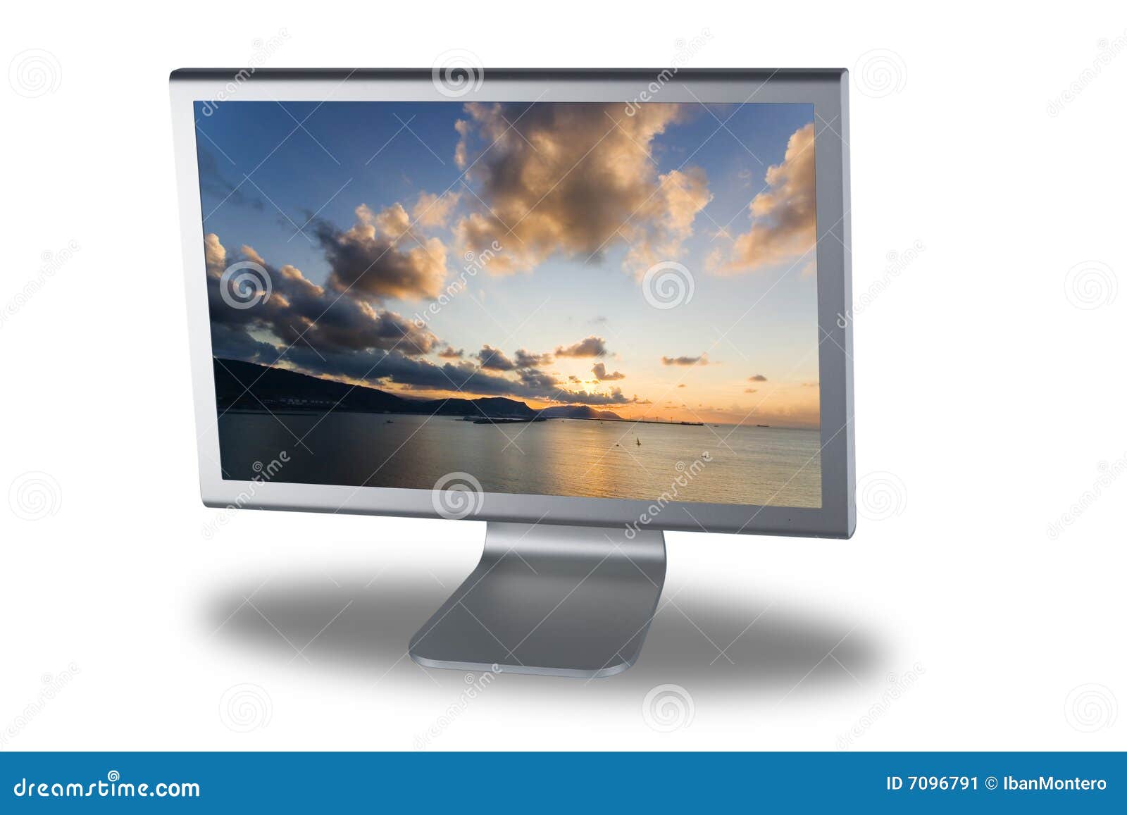 Lcd monitor flat screen stock image. Image of withe, tech - 7096791