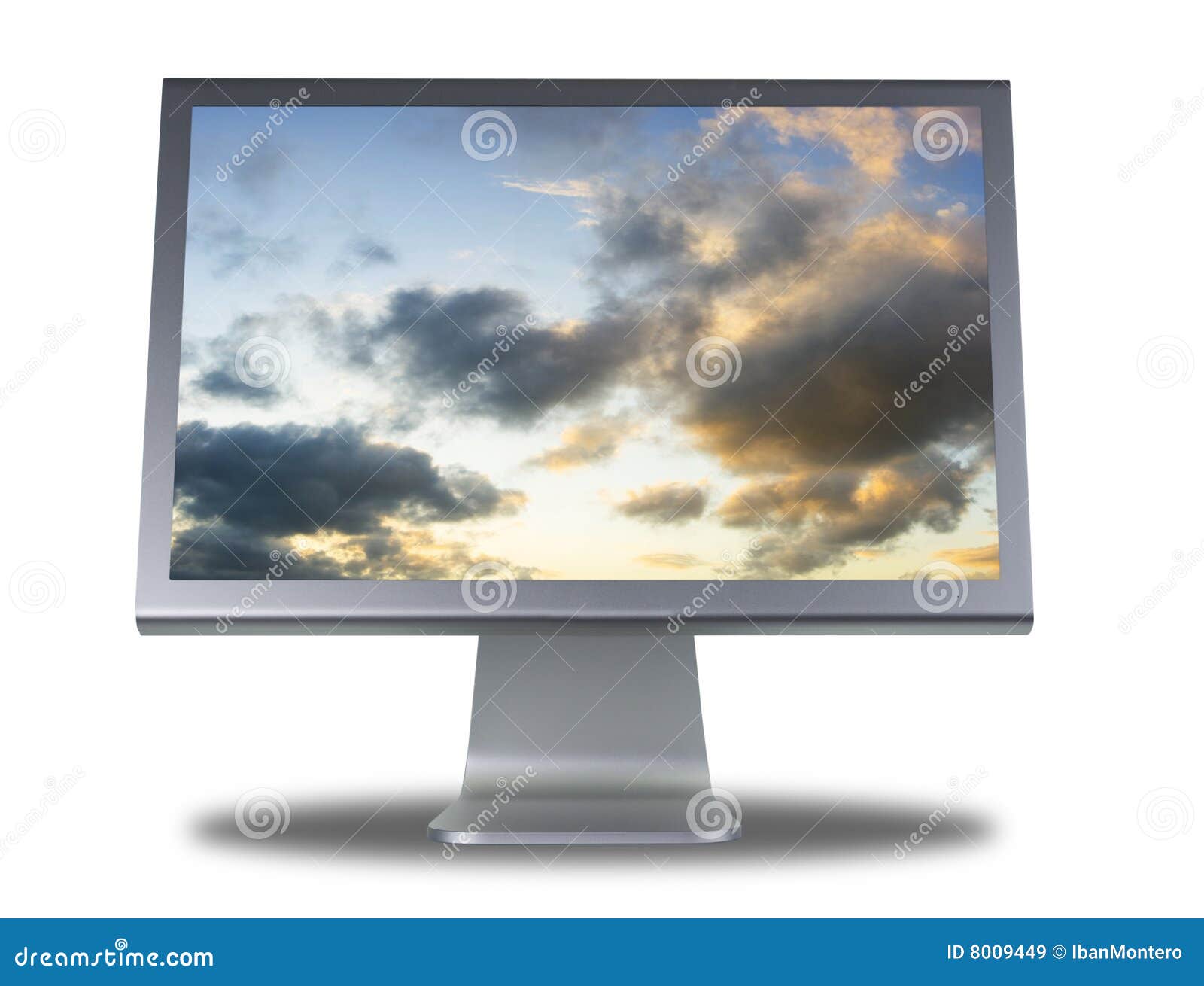 Lcd monitor flat screen stock image. Image of peripheral - 8009449