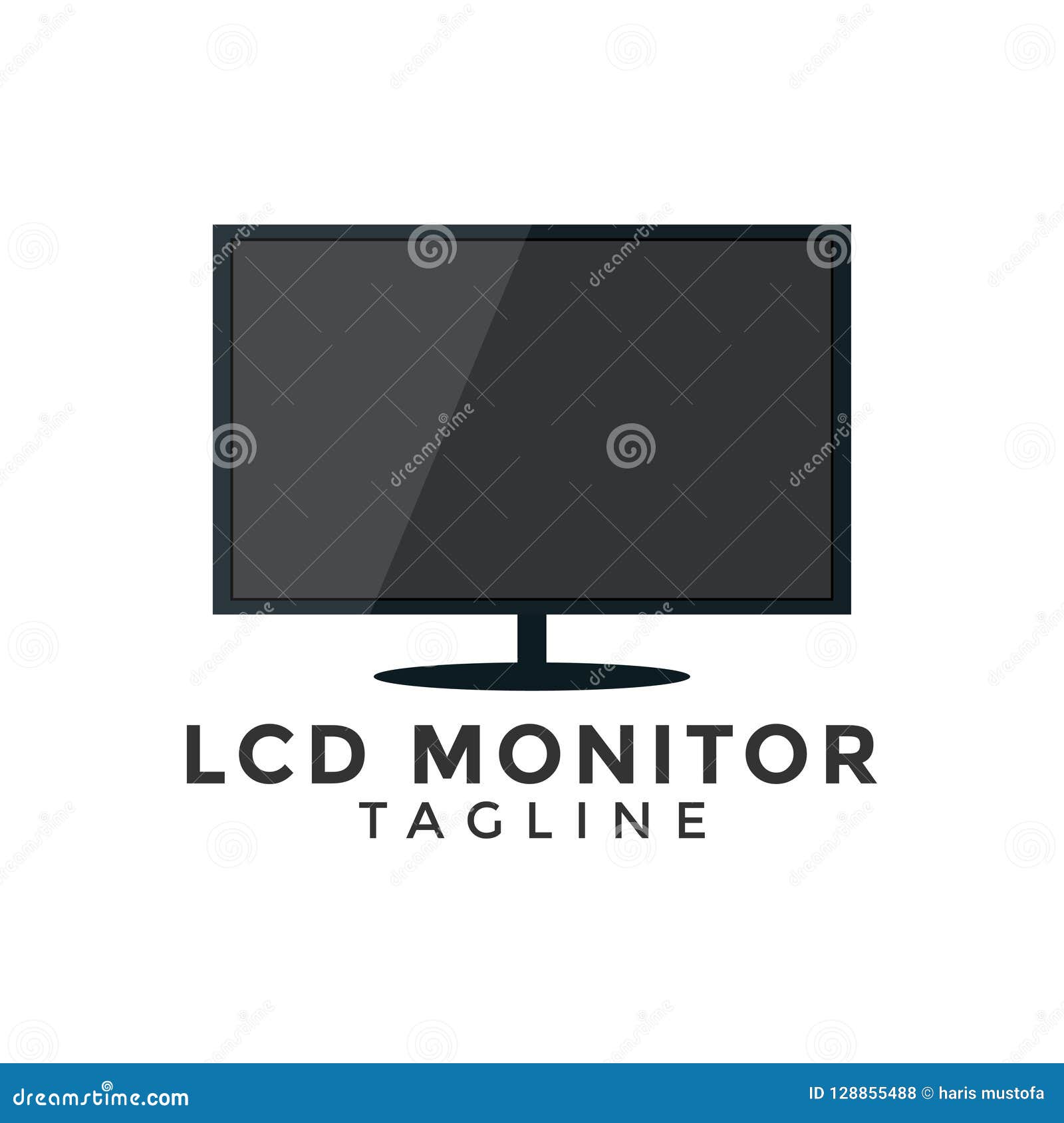 LCD Monitor Graphic Design Element Template Illustration Stock Vector ...