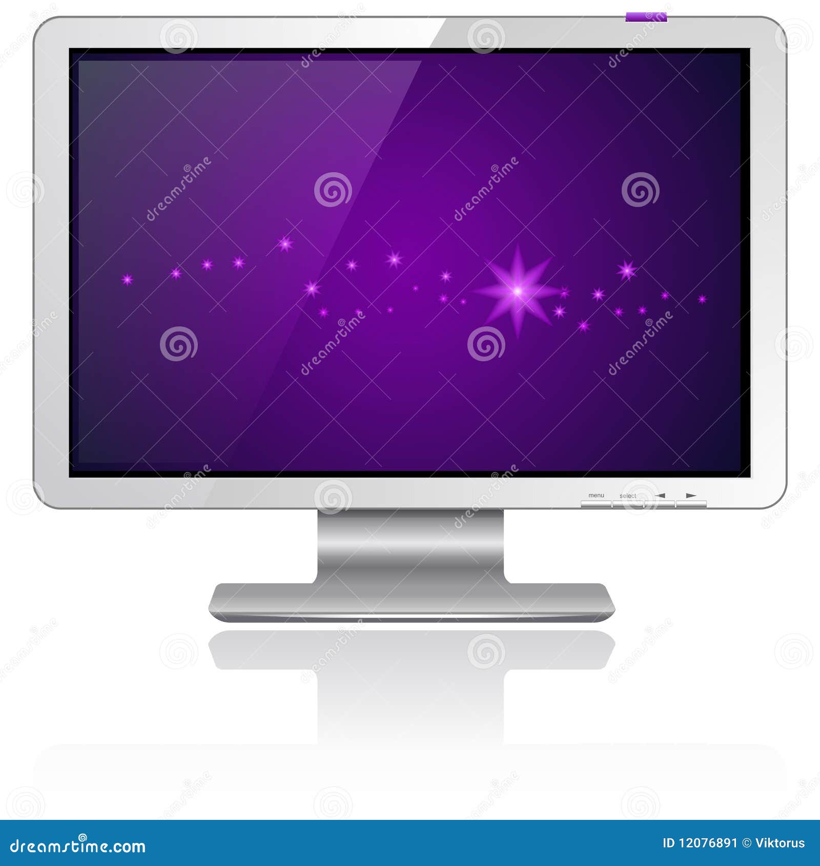 LCD Monitor Purple stock vector. Illustration of flat - 12076891