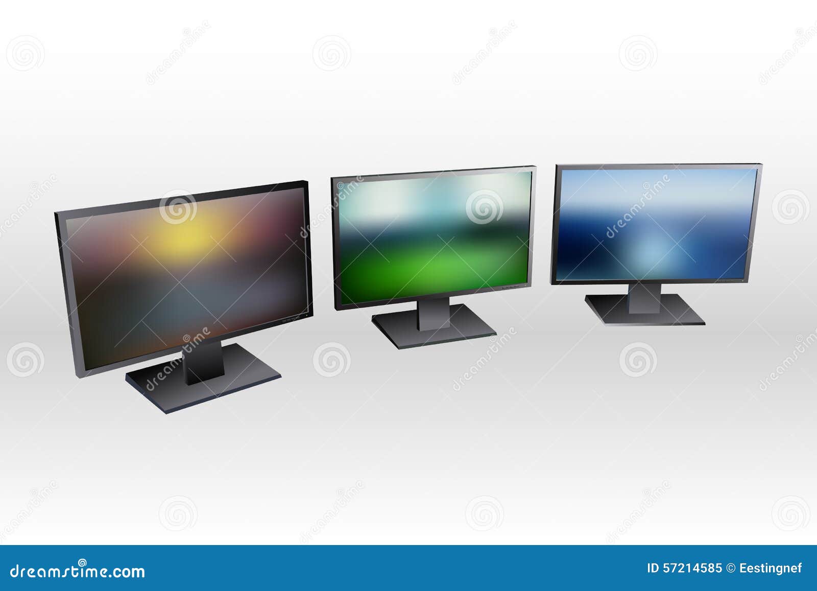 Lcd monitor set stock vector. Illustration of display - 57214585