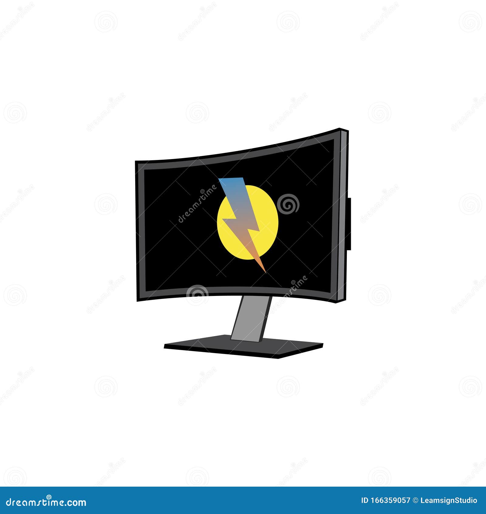 LCD-Monitor-Vektor Mit LED-Anzeige Vektor Abbildung - Illustration von ...