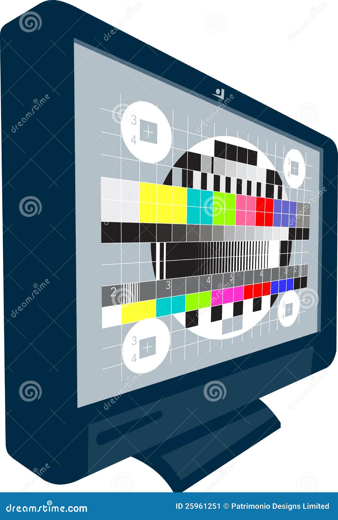 LCD Plasma TV Television Test Pattern Stock Illustration - Illustration ...