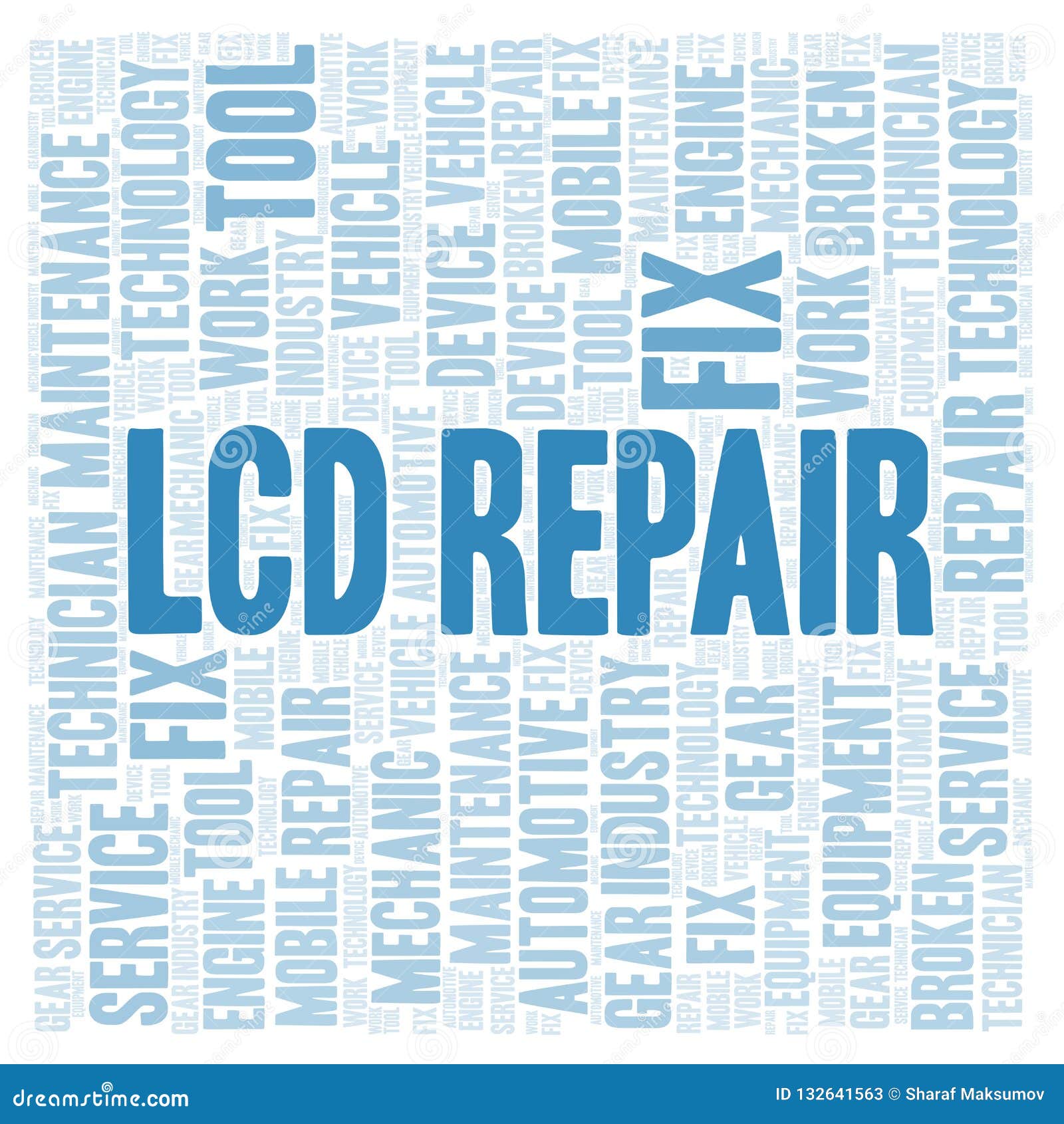 Lcd Repair word cloud stock illustration. Illustration of repair ...