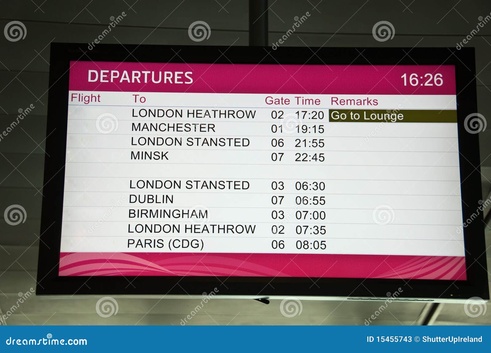 Lcd Screen of Departures at Station or Airport Stock Image - Image of ...