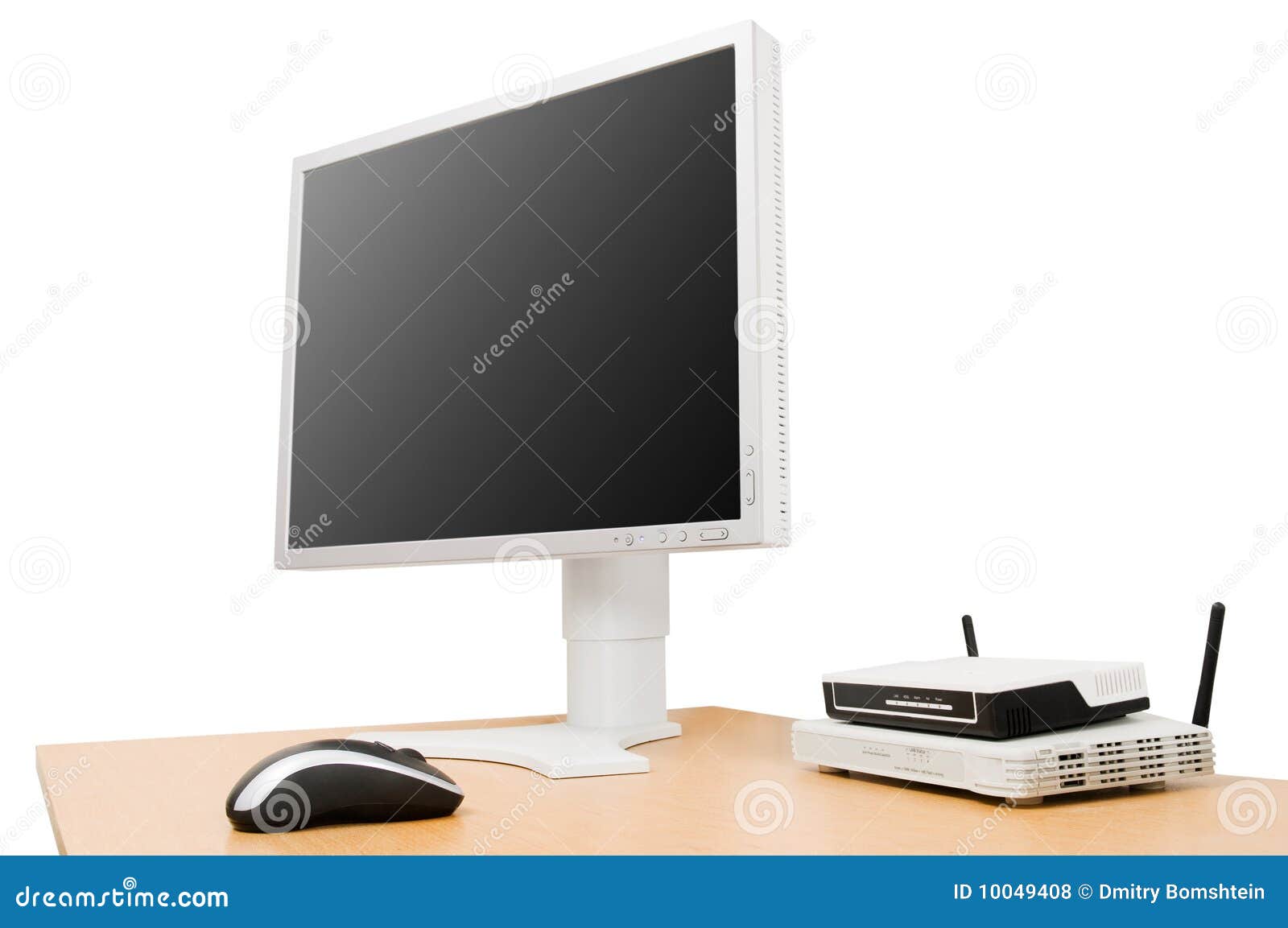 LCD screen on desk stock photo. Image of equipment, business - 10049408