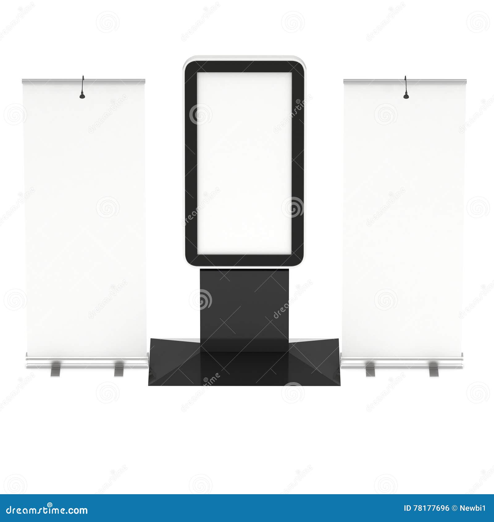 LCD Screen Floor Stand with Roll-Up Stock Illustration - Illustration ...