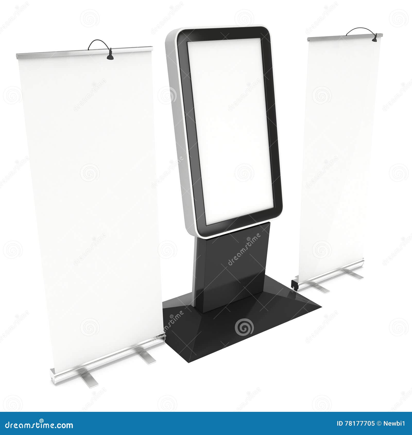 LCD Screen Floor Stand with Roll-Up Stock Illustration - Illustration ...