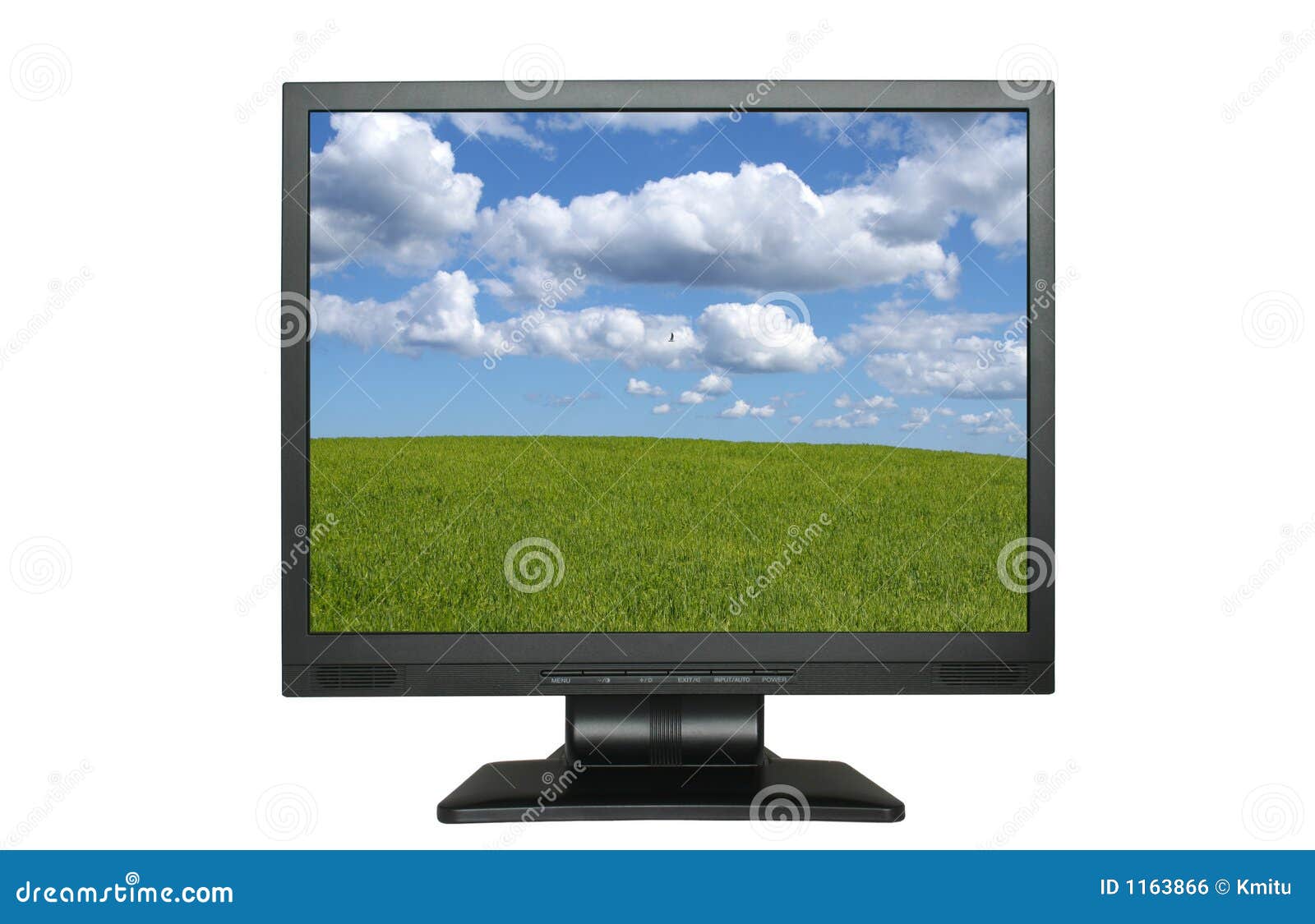 Lcd Screen with Gorgeous Landscape Stock Photo - Image of flatscreen ...