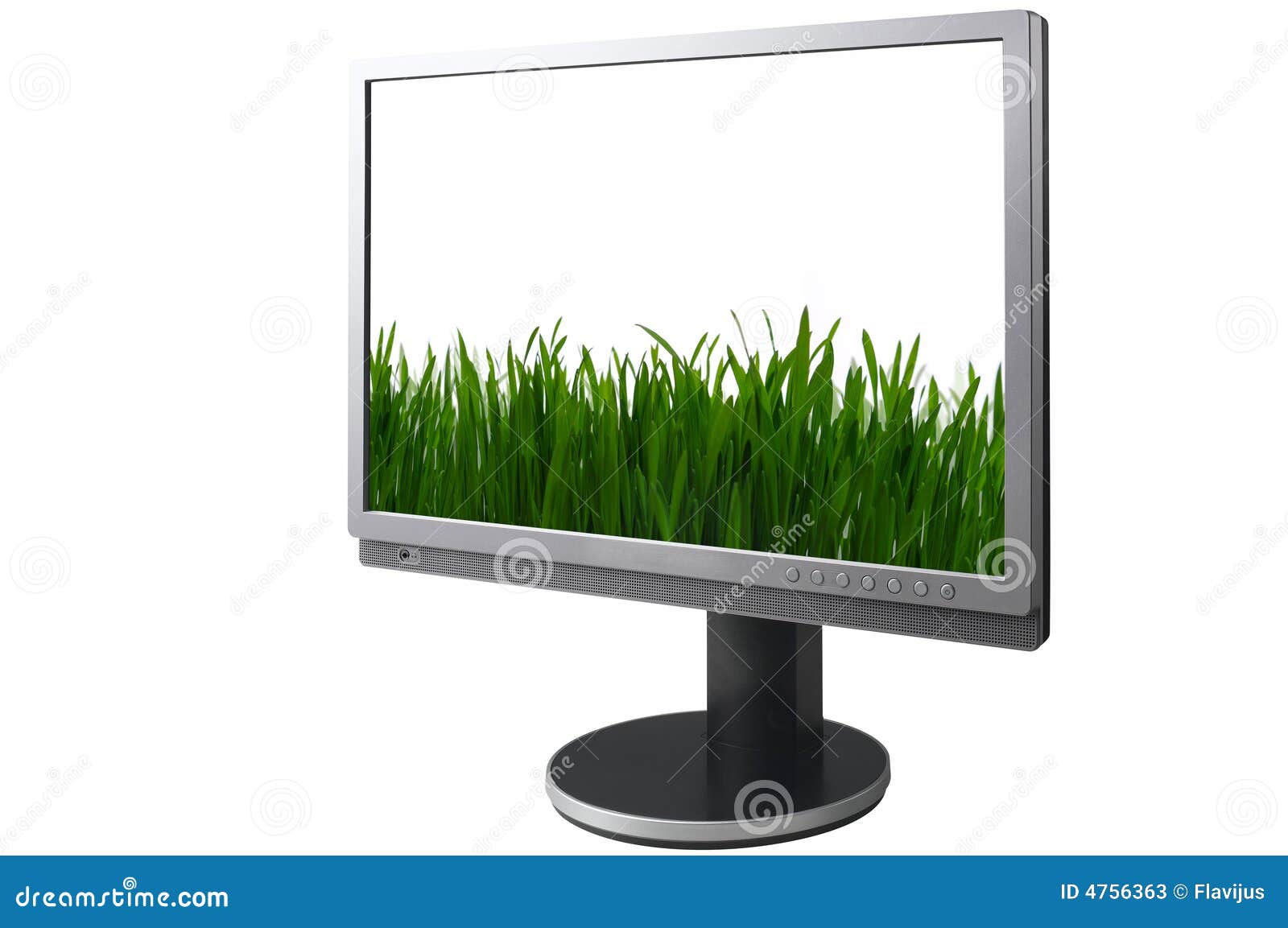 LCD Screen with Green Field Stock Image - Image of field, isolated: 4756363