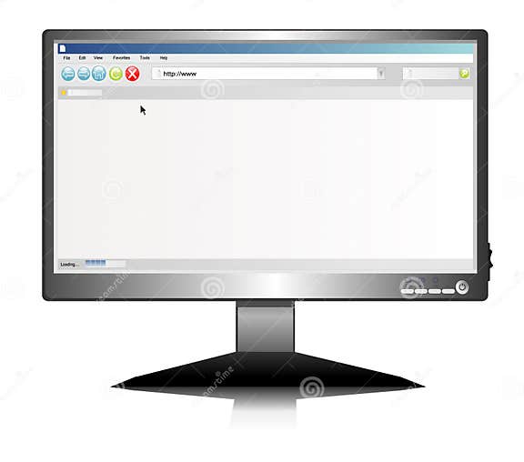 Lcd Screen with Internet Browser Stock Vector - Illustration of click ...