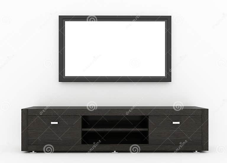 LCD Screen TV with White Display Stock Illustration - Illustration of ...