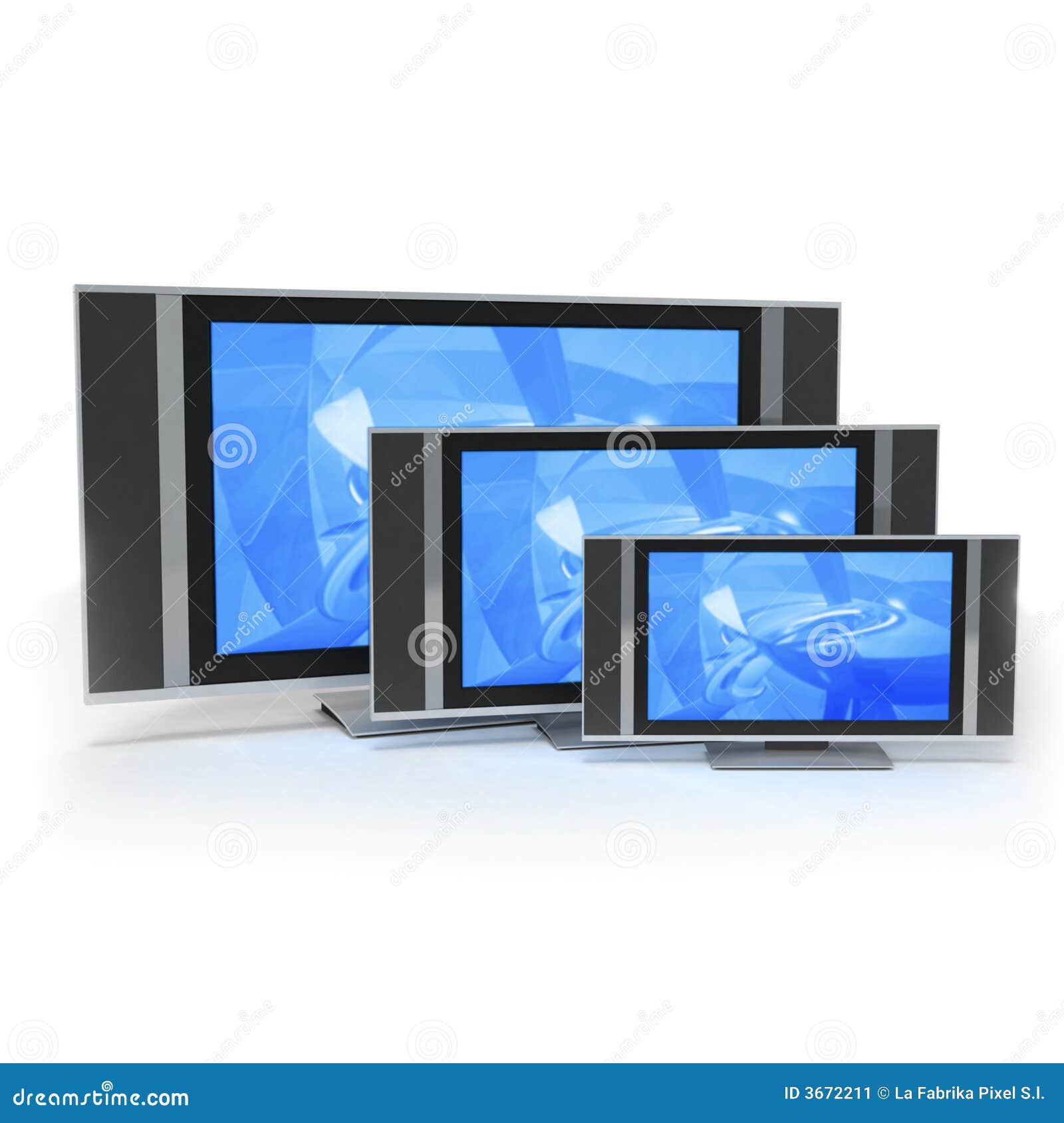 LCD Screen TVs in 3 Different Sizes Blue Stock Illustration ...