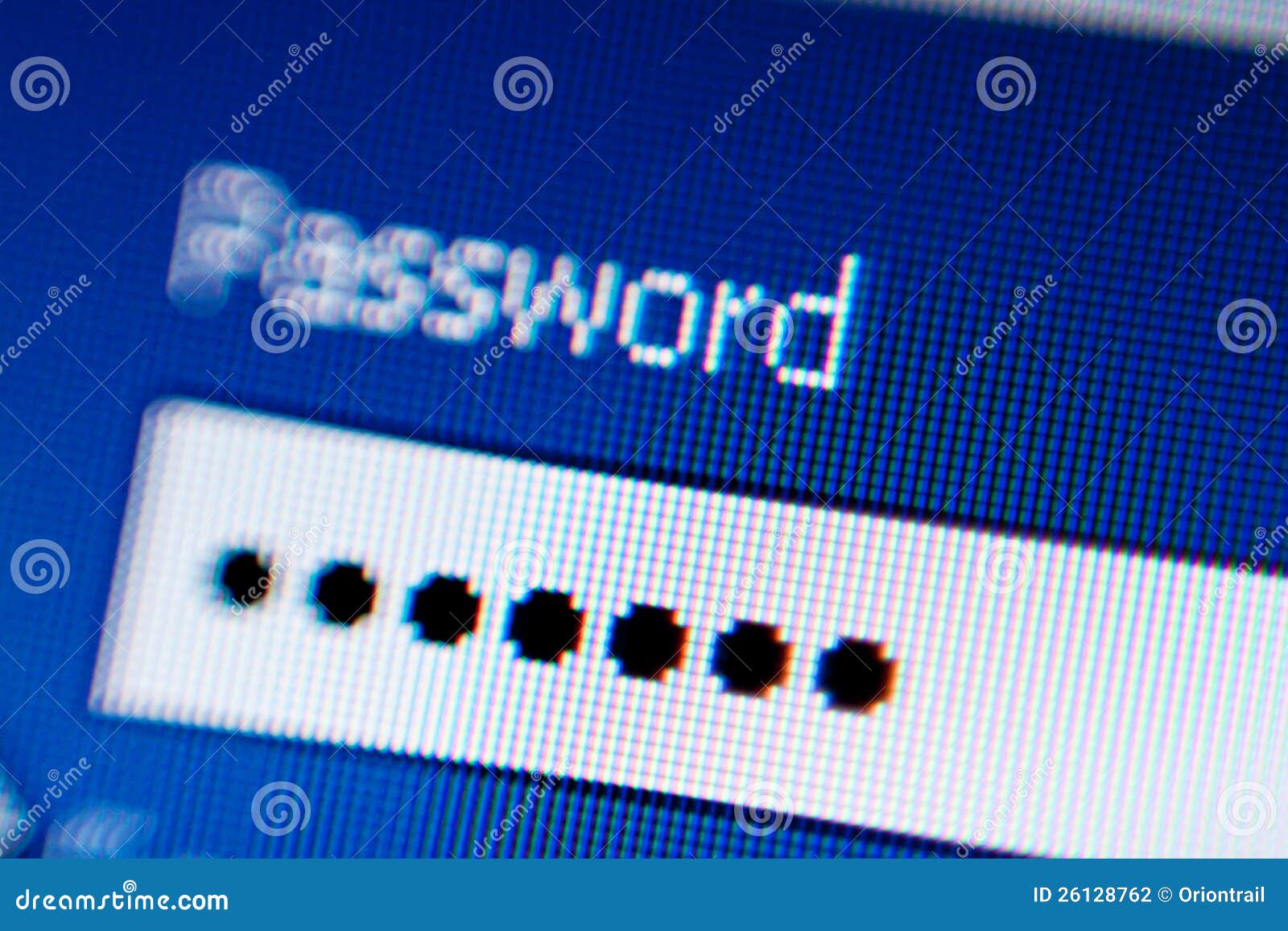 LCD Screen with Word Password Stock Photo - Image of surfing, online ...