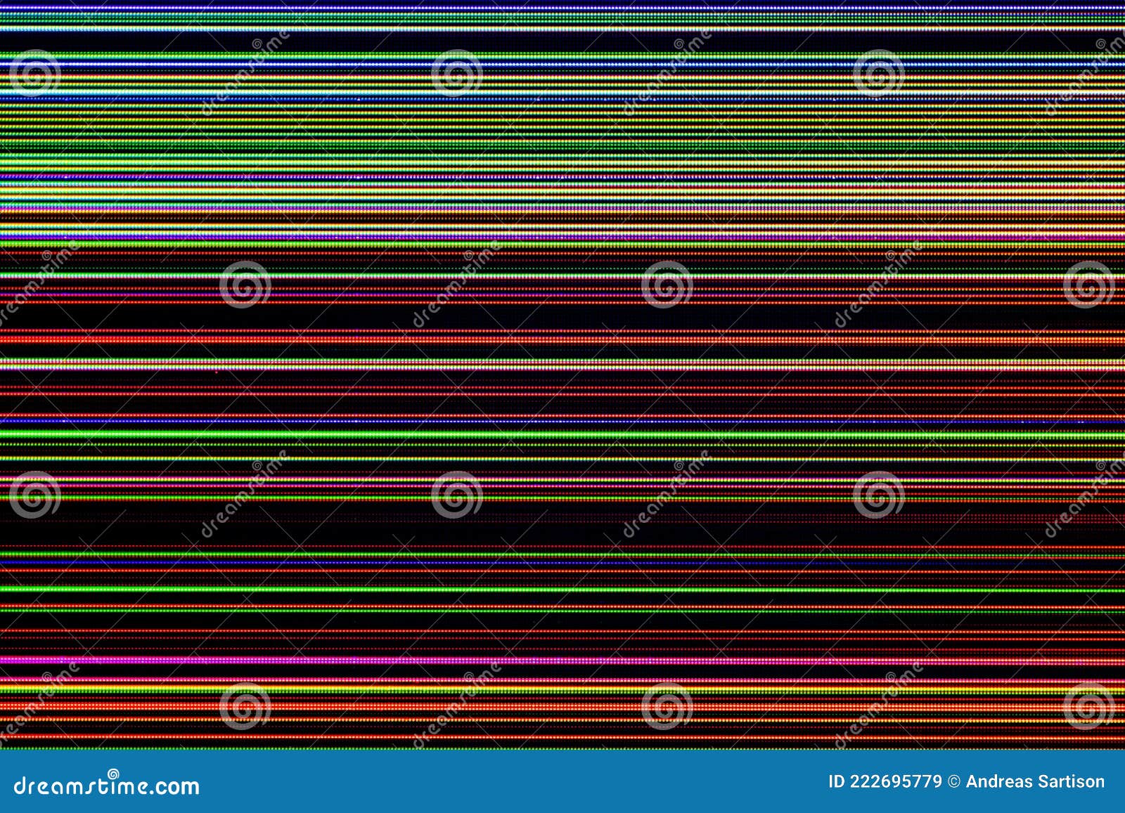 LCD Television with Broken Screen and Colorful Stripes Stock Image ...
