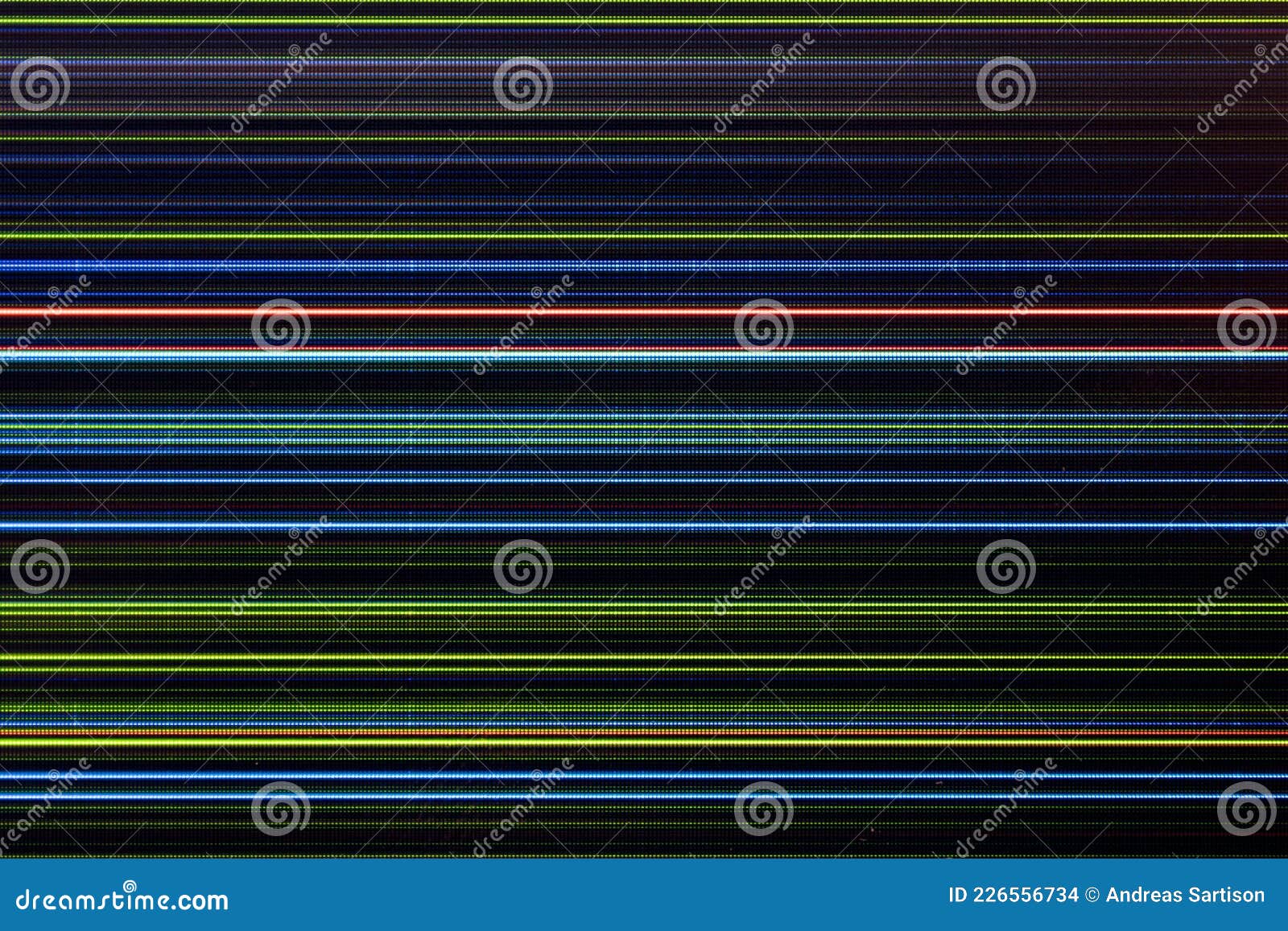 LCD Television with Broken Screen and Colorful Stripes Stock Photo ...